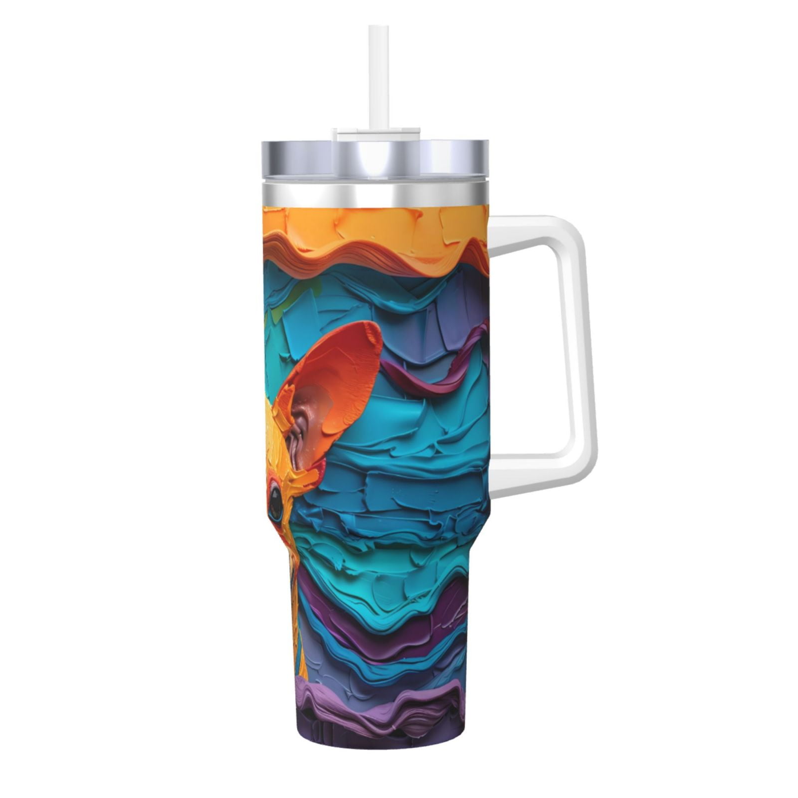 Gaeub Colorful Textured Chihuahua Print Stainless Steel Hot/Cold Coffee ...