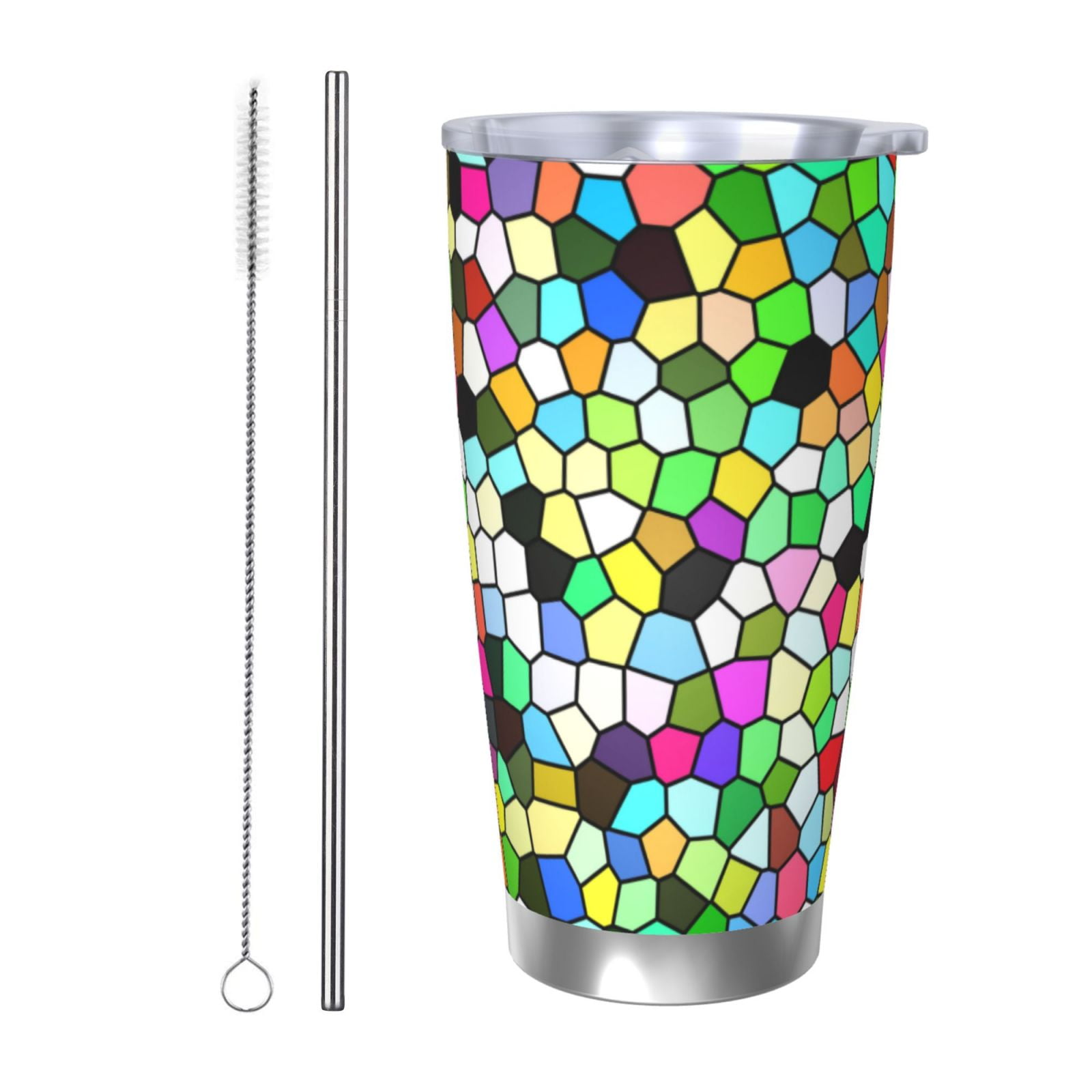 Gaeub Colorful Tie Dye Stained Glass Print 20-Ounce Stainless Steel Car ...
