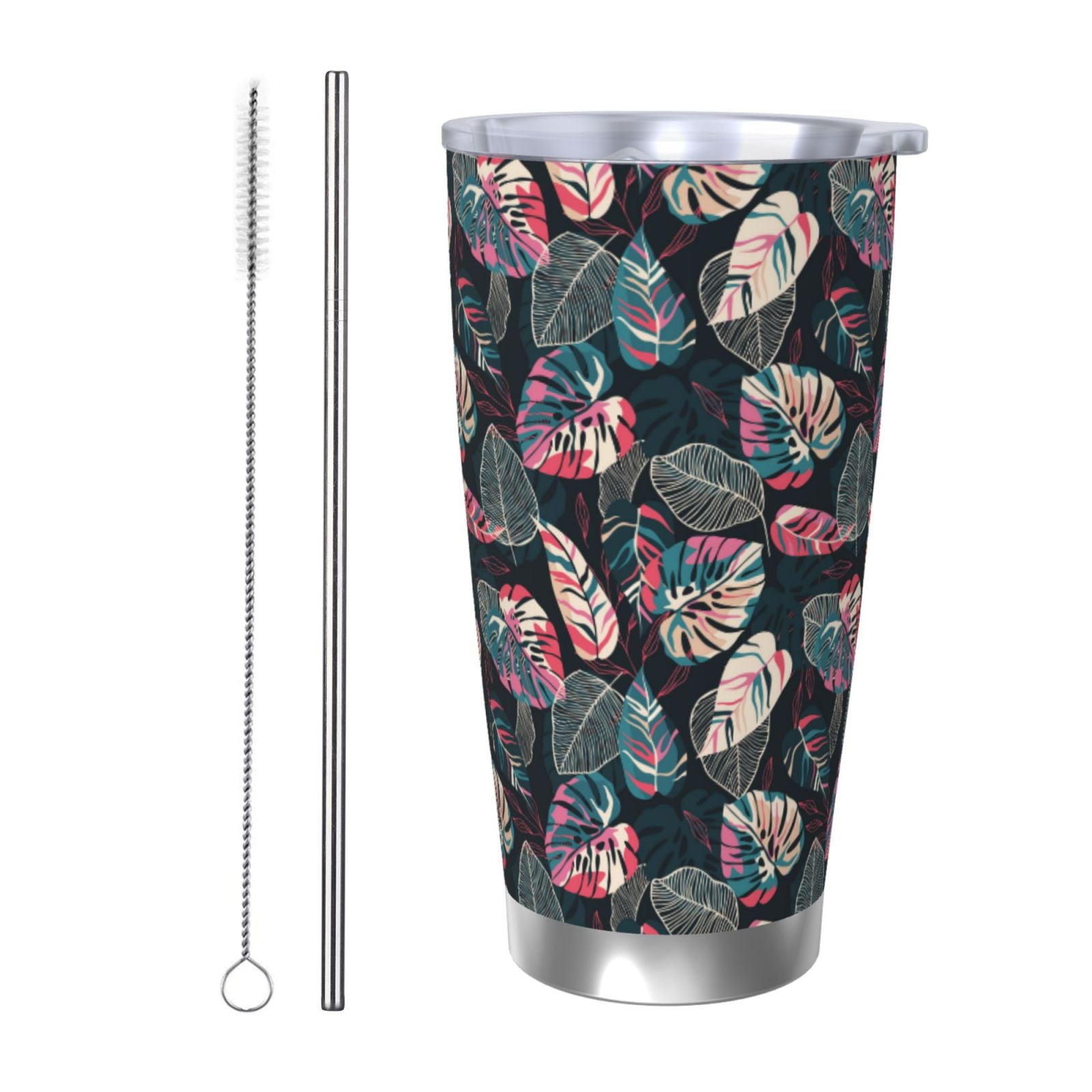 Gaeub Colorful Tropical Leaves Print 20-Ounce Stainless Steel Car Cup ...