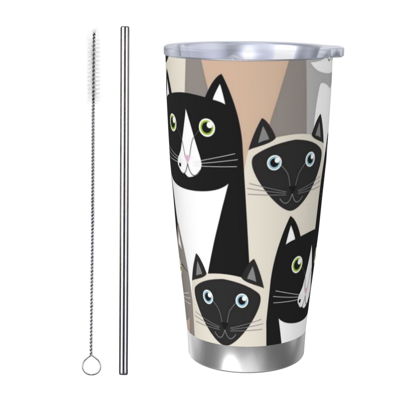 Gaeub Colors Cats Print 20-Ounce Stainless Steel Car Cup,Tumblers Cups ...