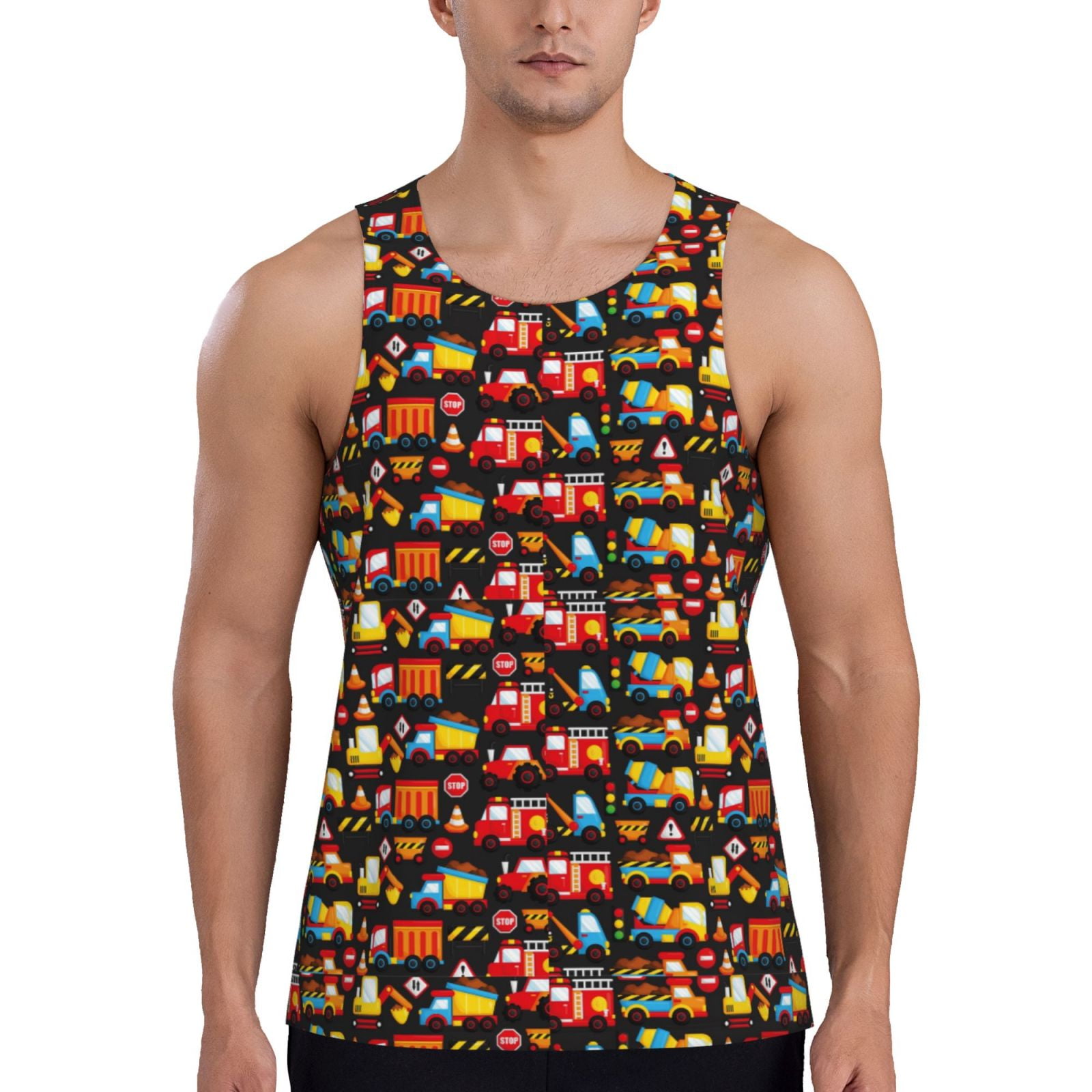 Gaeub Construction Truck Men's Athletic Tank Top, Workout Sleeveless ...