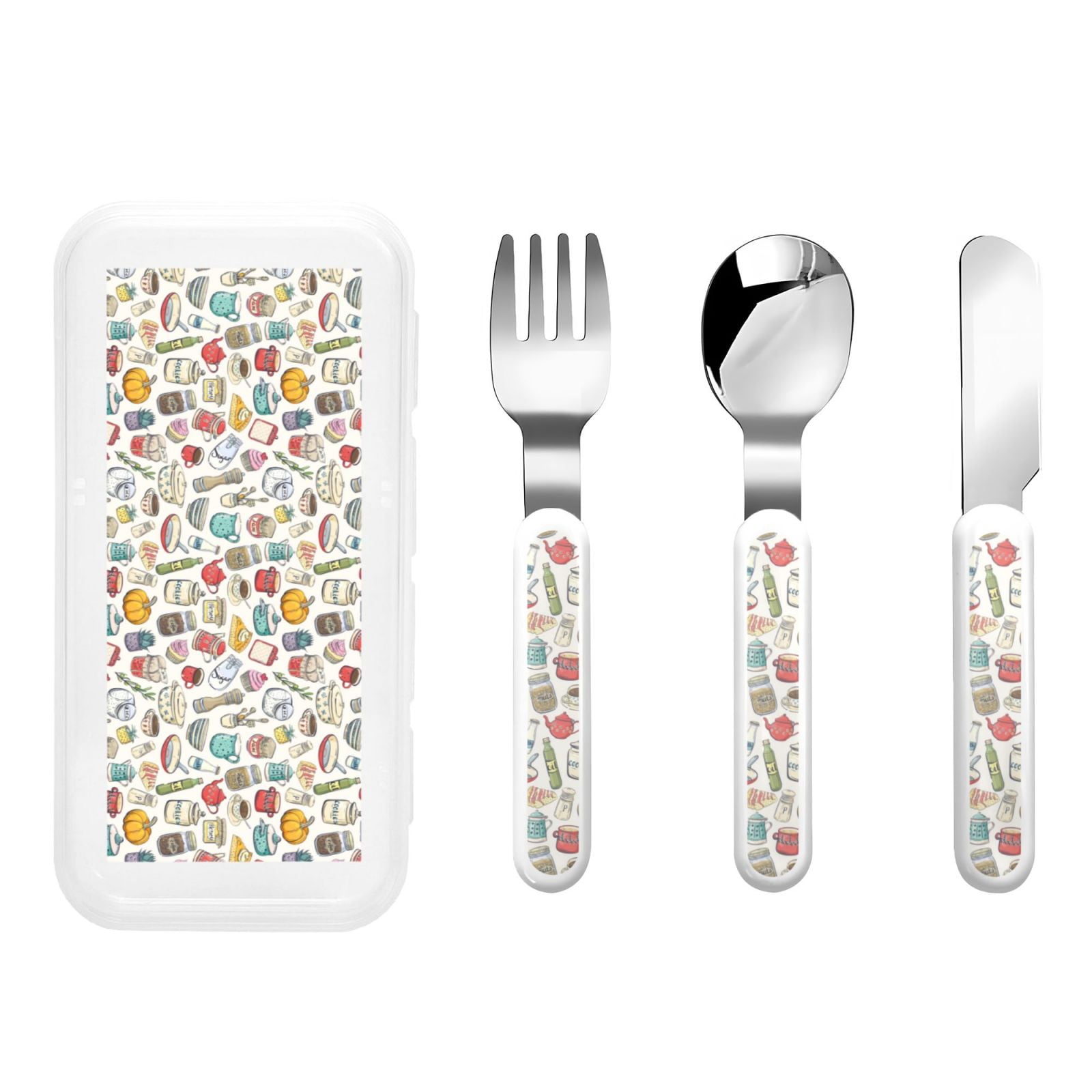 Gaeub Cooking Utensils Print 3-Piece Children Knife Spoon Fork Set ...