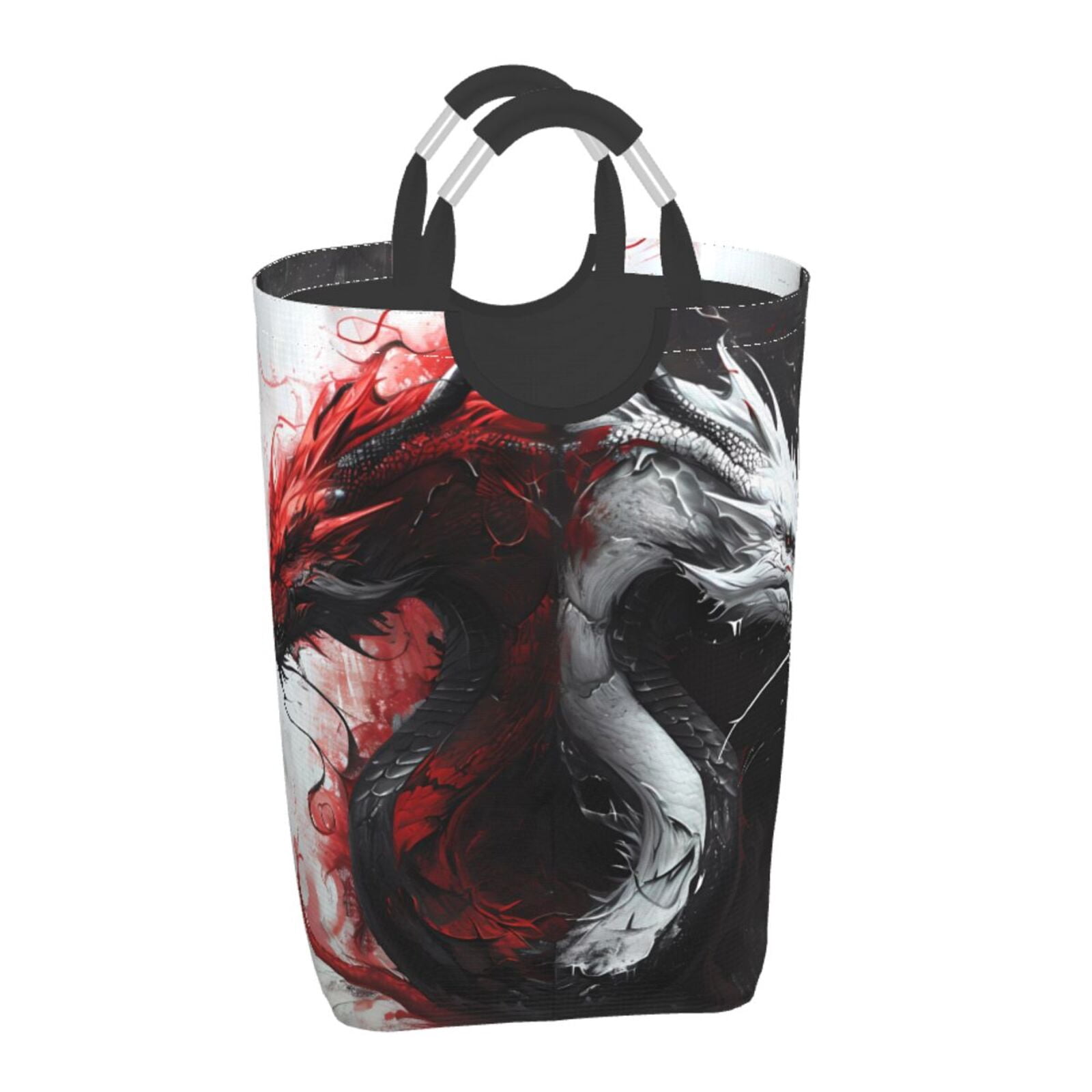 Gaeub Cool Black And White Dragon Print 50L Large Laundry Hampers with ...