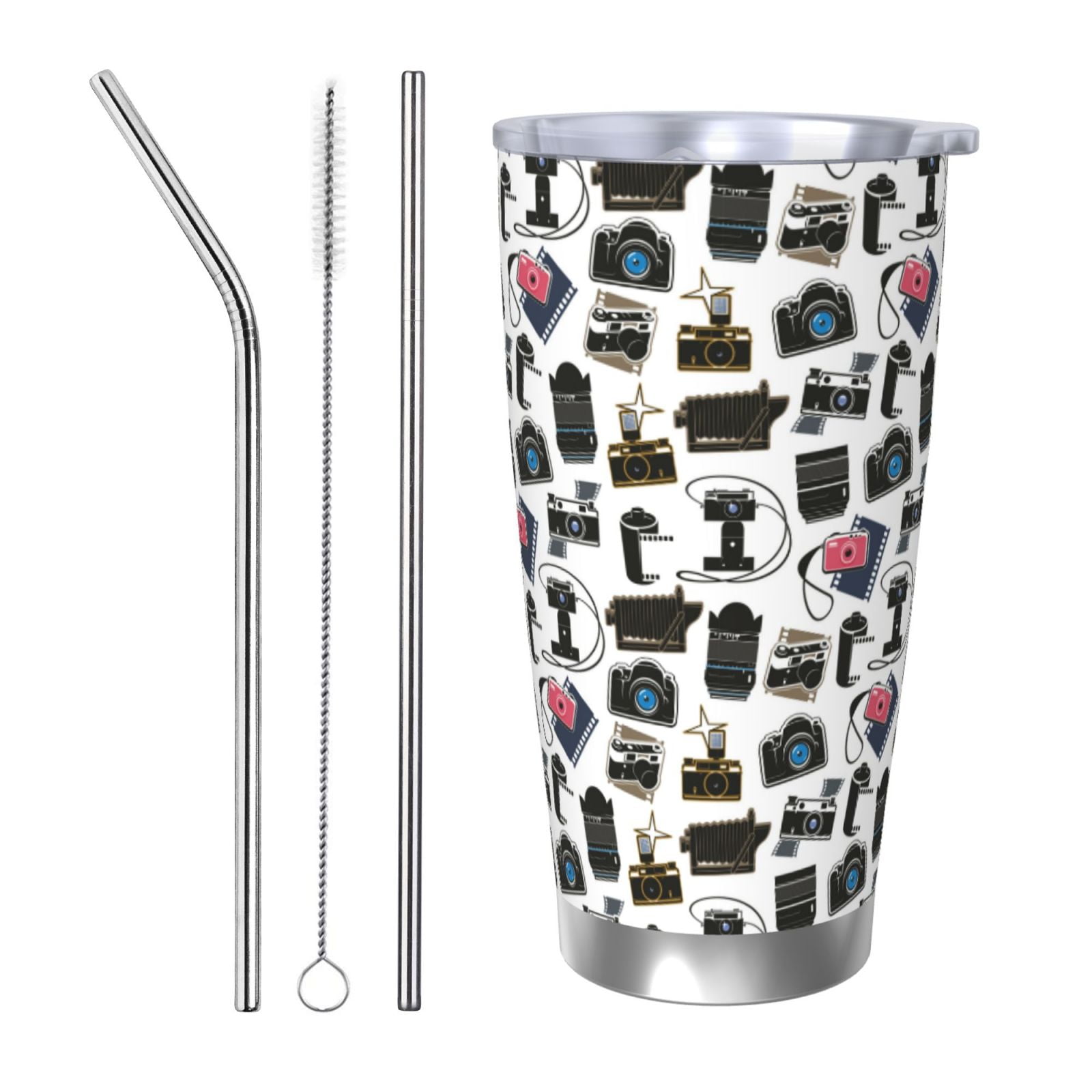 Gaeub Cool Camera Print 20-Ounce Stainless Steel Car Cup,Tumblers Cups ...