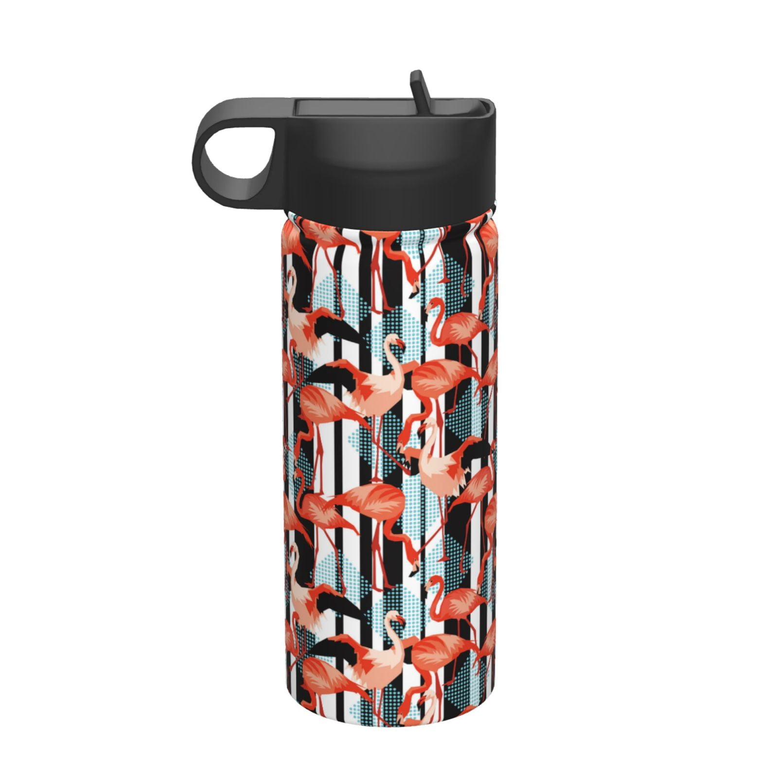 Gaeub Cool Flamingo Printed 18oz Sports Insulated Kettle With Straw ...