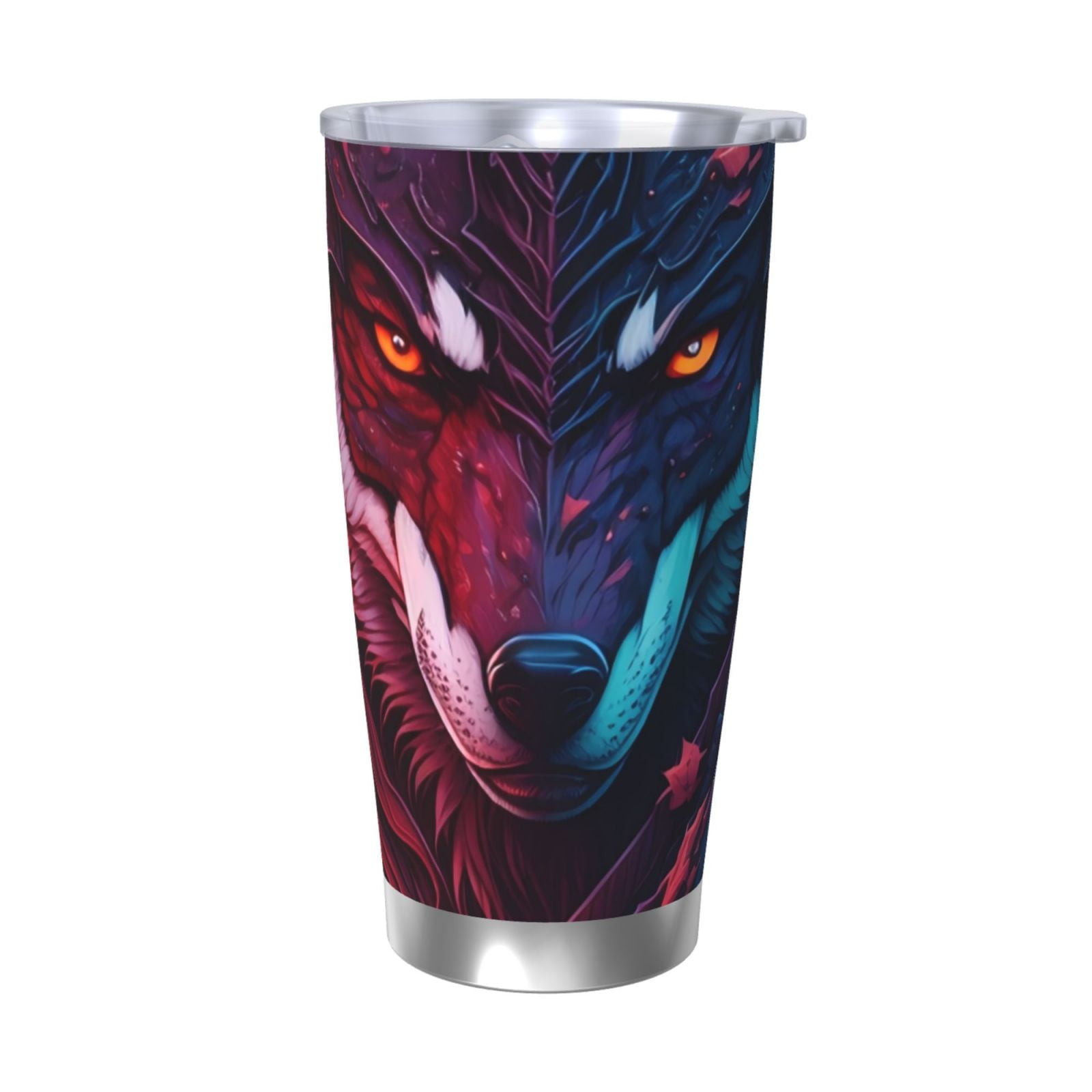 Gaeub Cool Wolf Head Print 20-Ounce Stainless Steel Car Cup,Tumblers ...
