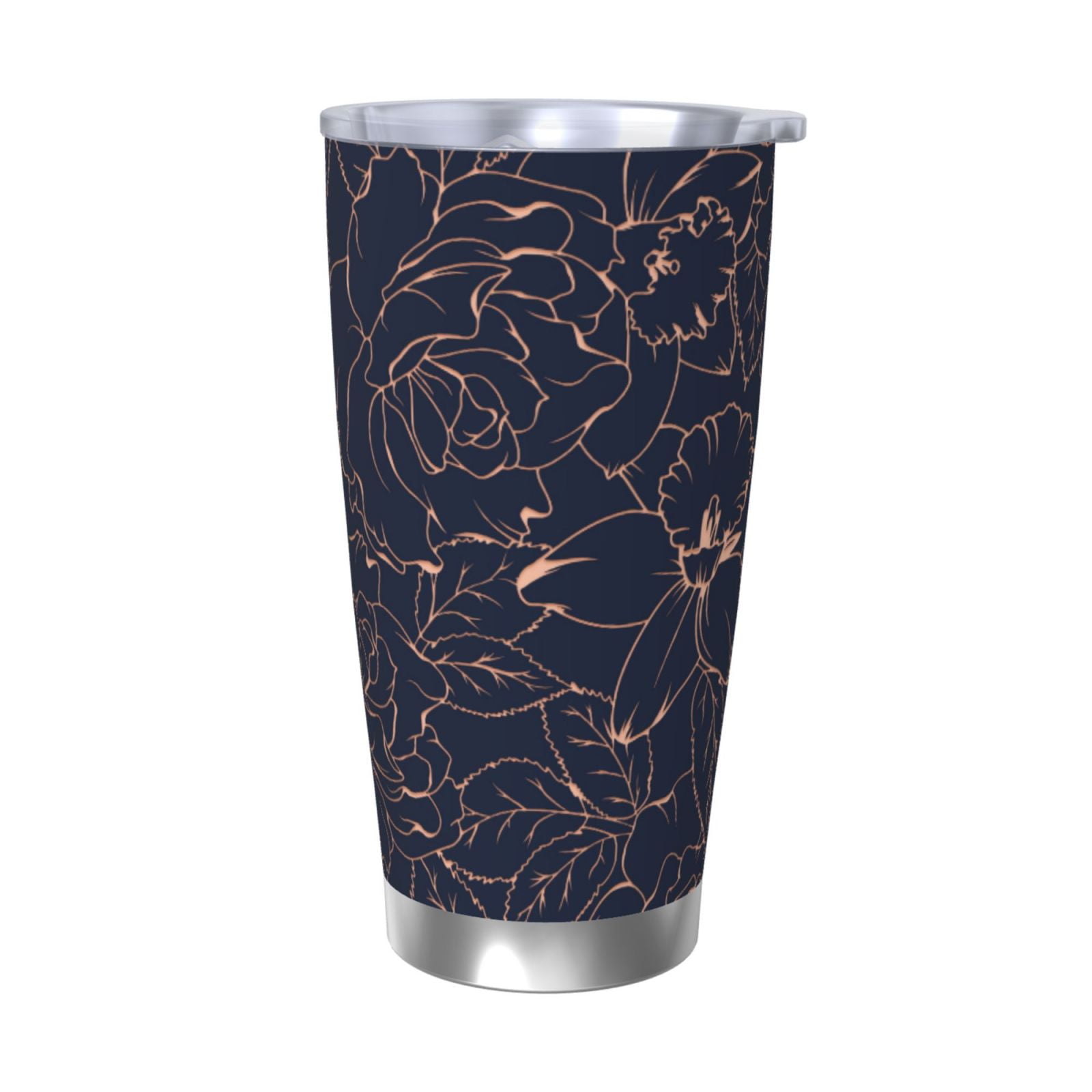Gaeub Copper-Gold Gloss Outline Flower Print 20-Ounce Stainless Steel ...