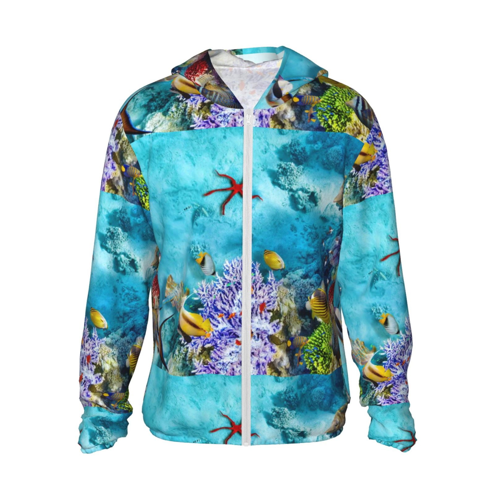 Gaeub Corals and Tropical Fish Men's and Women's UPF 50+ Long-Sleeved ...