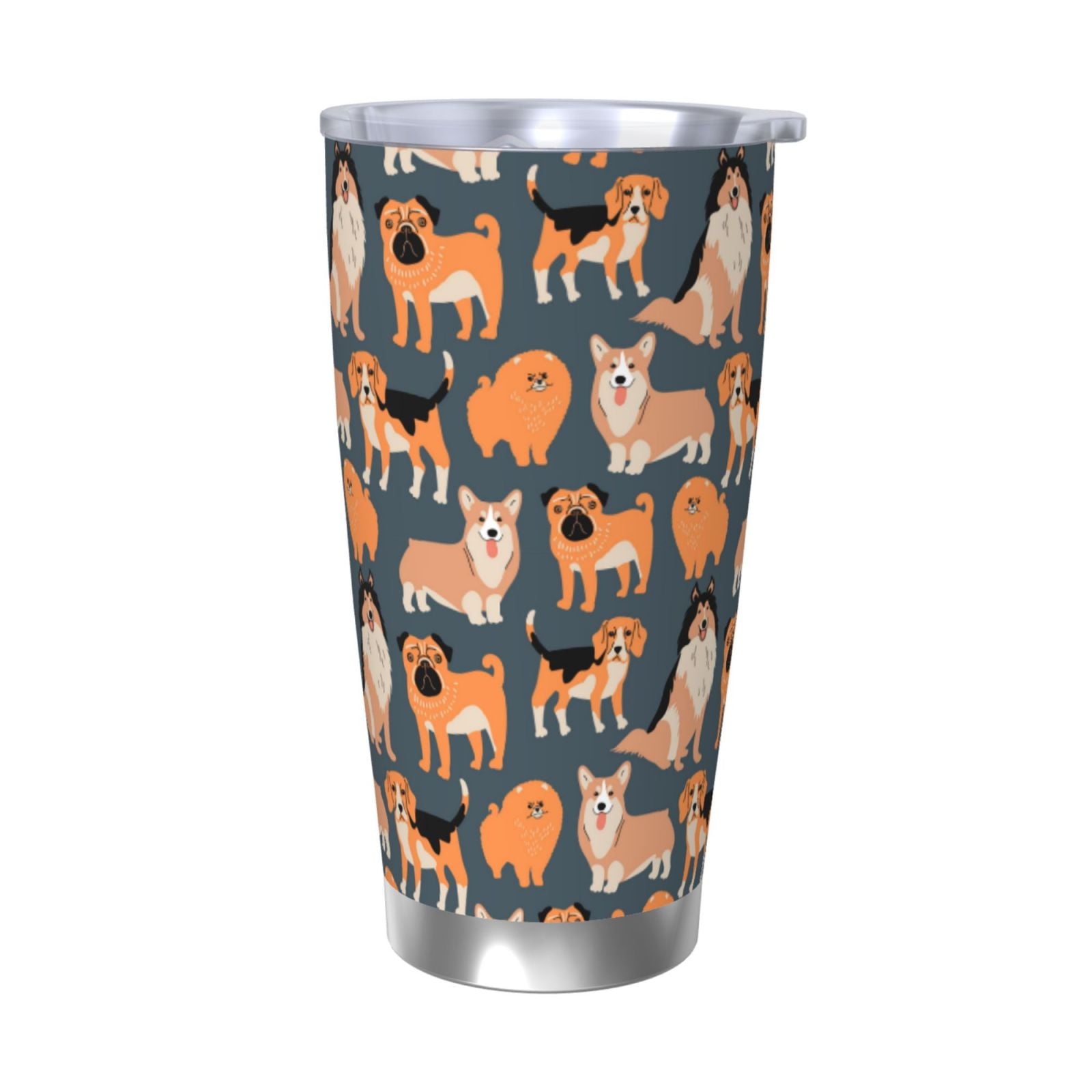 Gaeub Corgi Collie Pug Print 20-Ounce Stainless Steel Car Cup,Tumblers ...