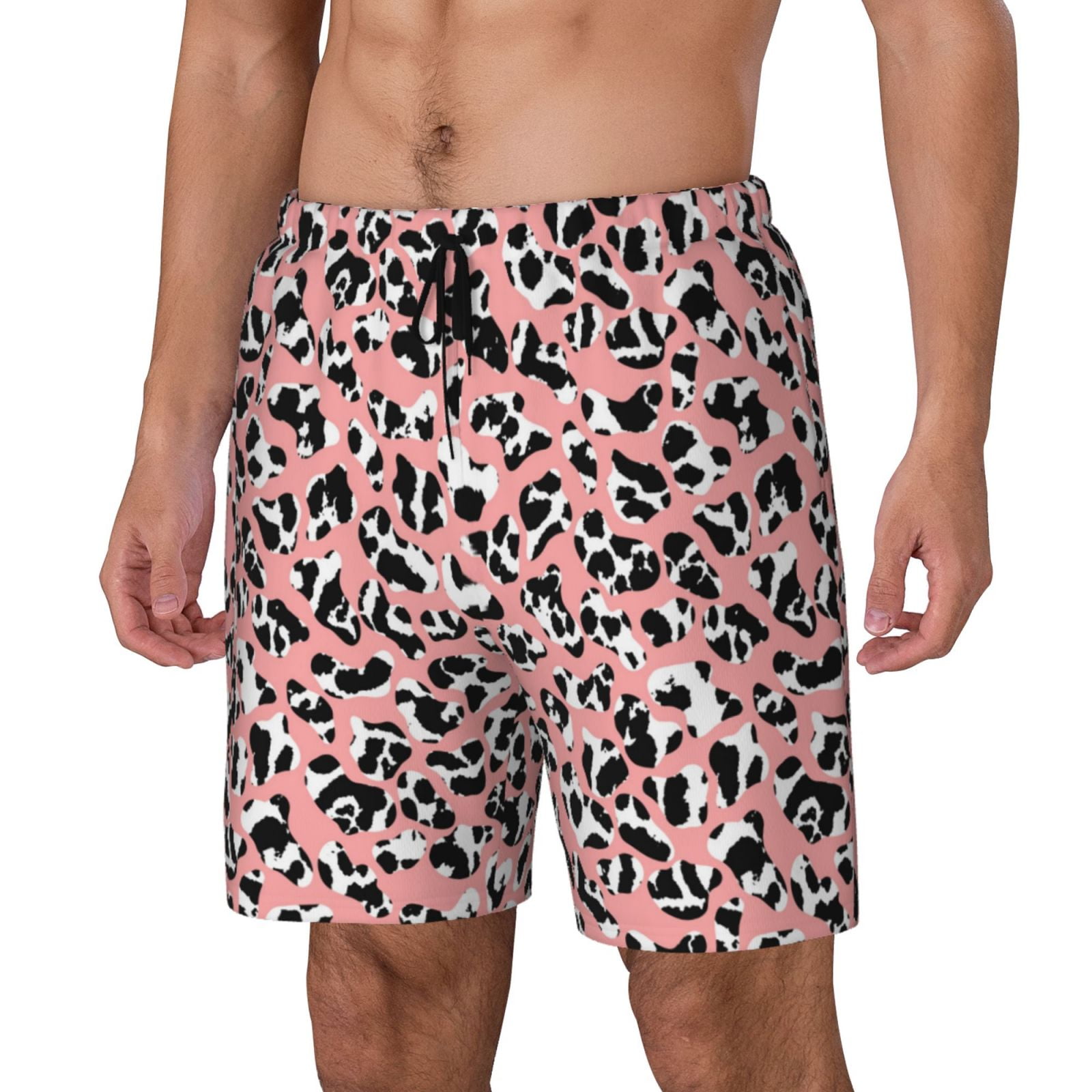 Gaeub Cow Animal Skin Print Mens Swim Trunks with Compression Liner ...