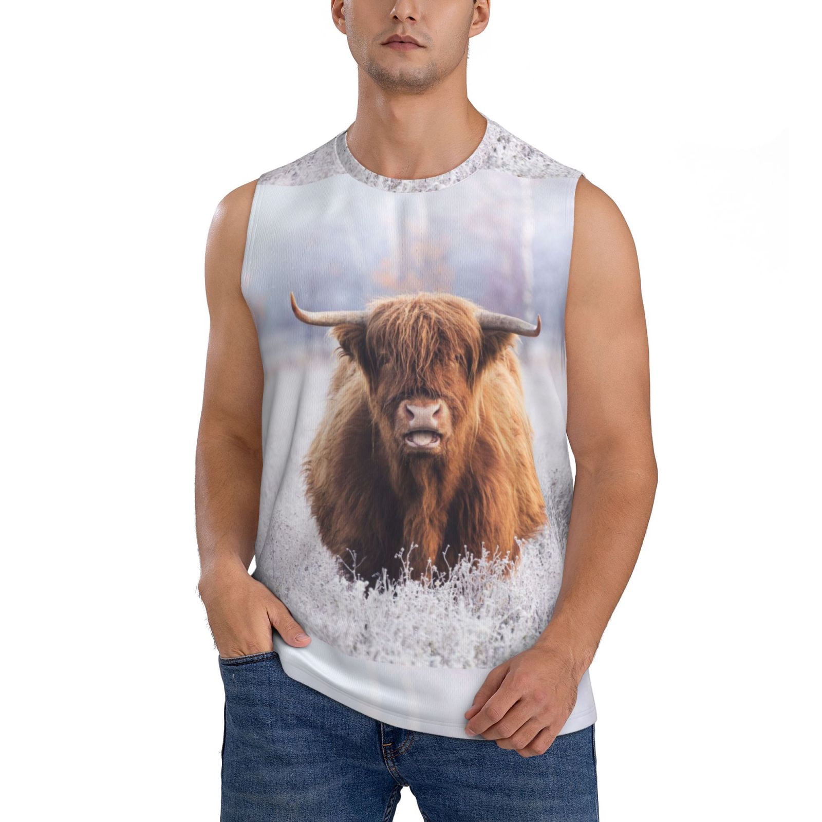 Gaeub Cow Men's Sleeveless Muscle Shirts Workout Tank Tops, Odor ...