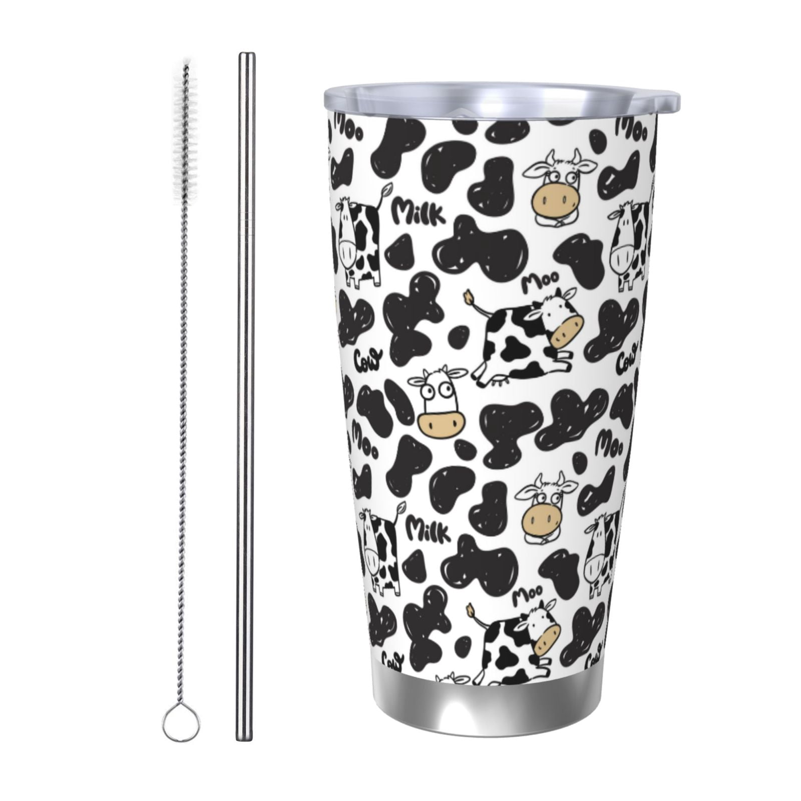 Gaeub Cow Print 20-Ounce Stainless Steel Car Cup,Tumblers Cups with ...