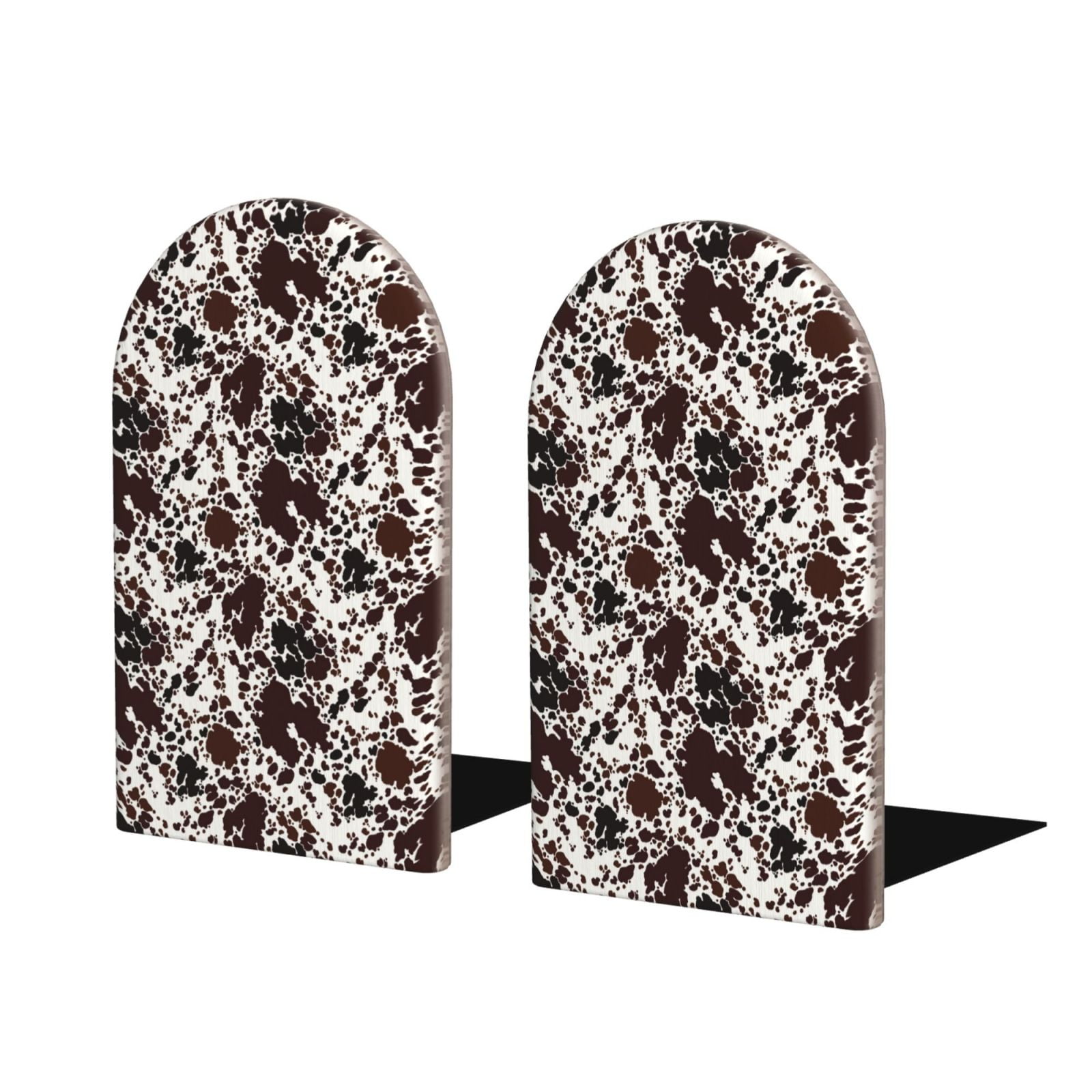 Gaeub Cow Skin Wood Bookends, Non-Slip Bookends, Heavy Duty Wooden ...