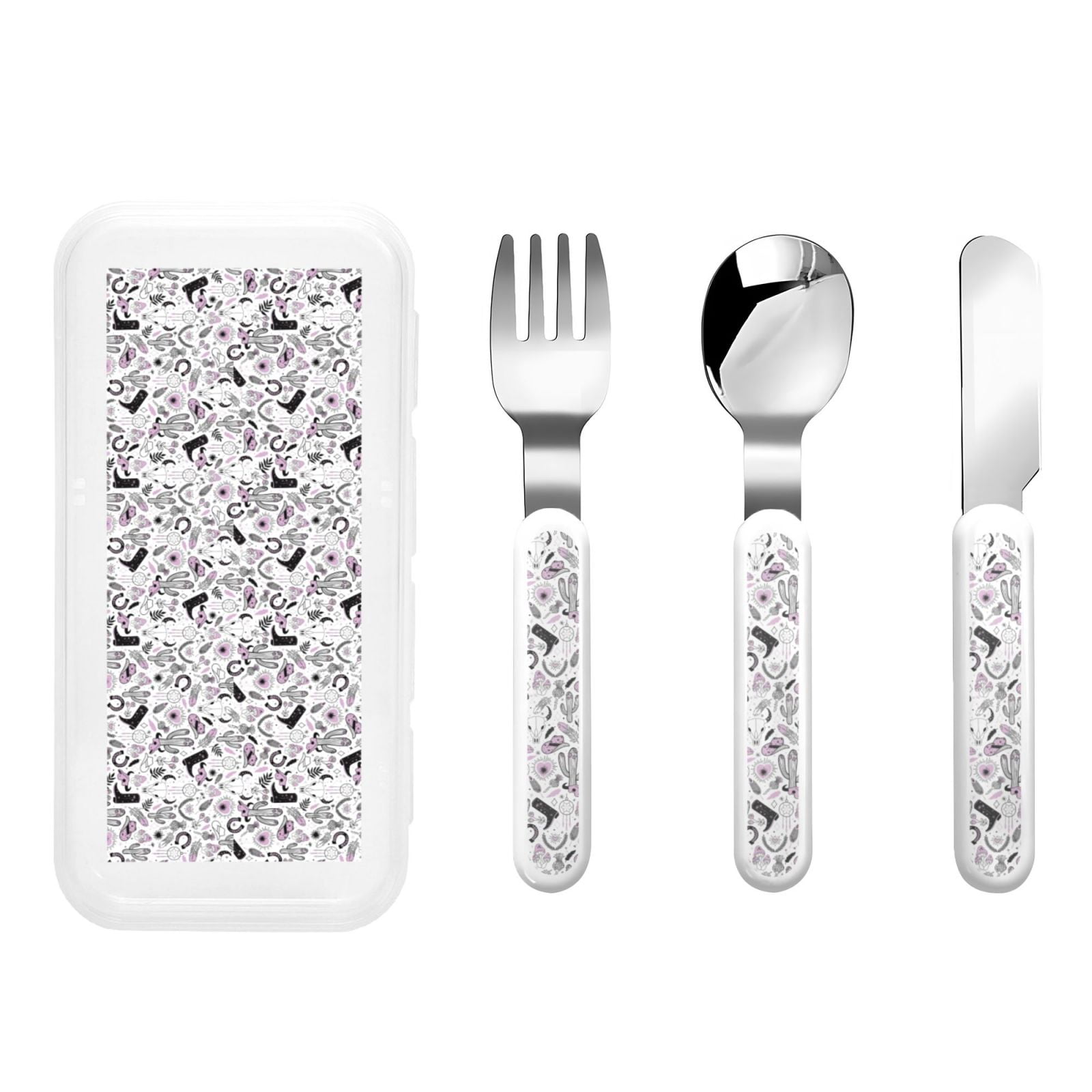 Gaeub Cowboy Print 3-Piece Children Knife Spoon Fork Set,Stainless ...
