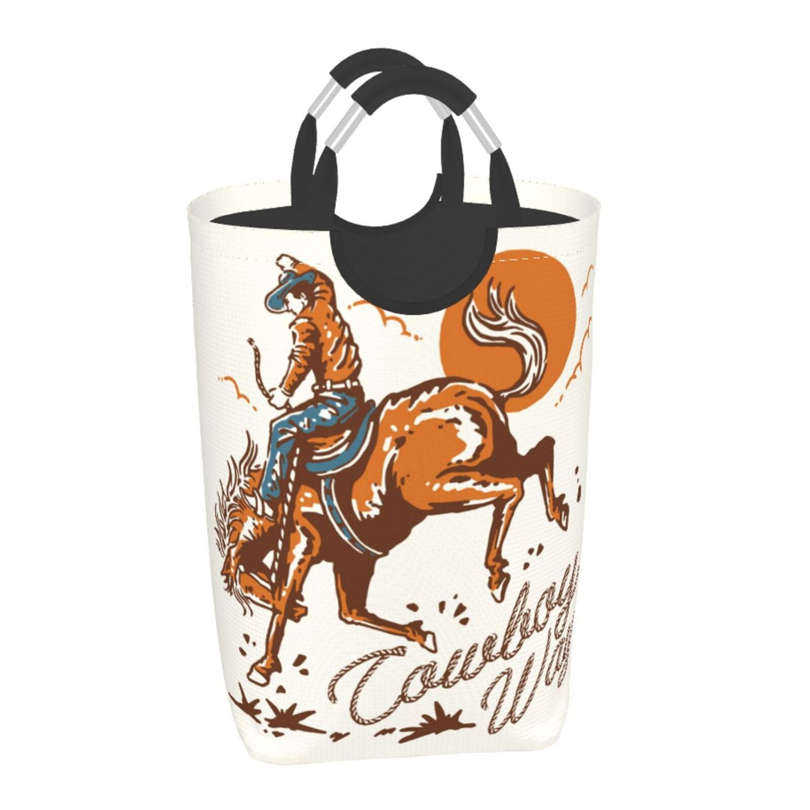 Gaeub Cowboy Riding Horse Print 50L Large Laundry Hampers with Handles ...