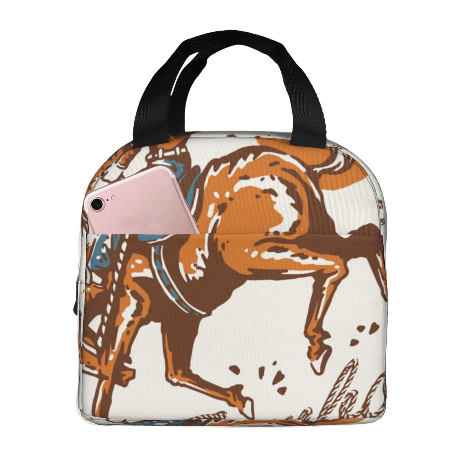 Gaeub Cowboy Riding Horse Print Lunch Bag Lunch Box for Women Men ...