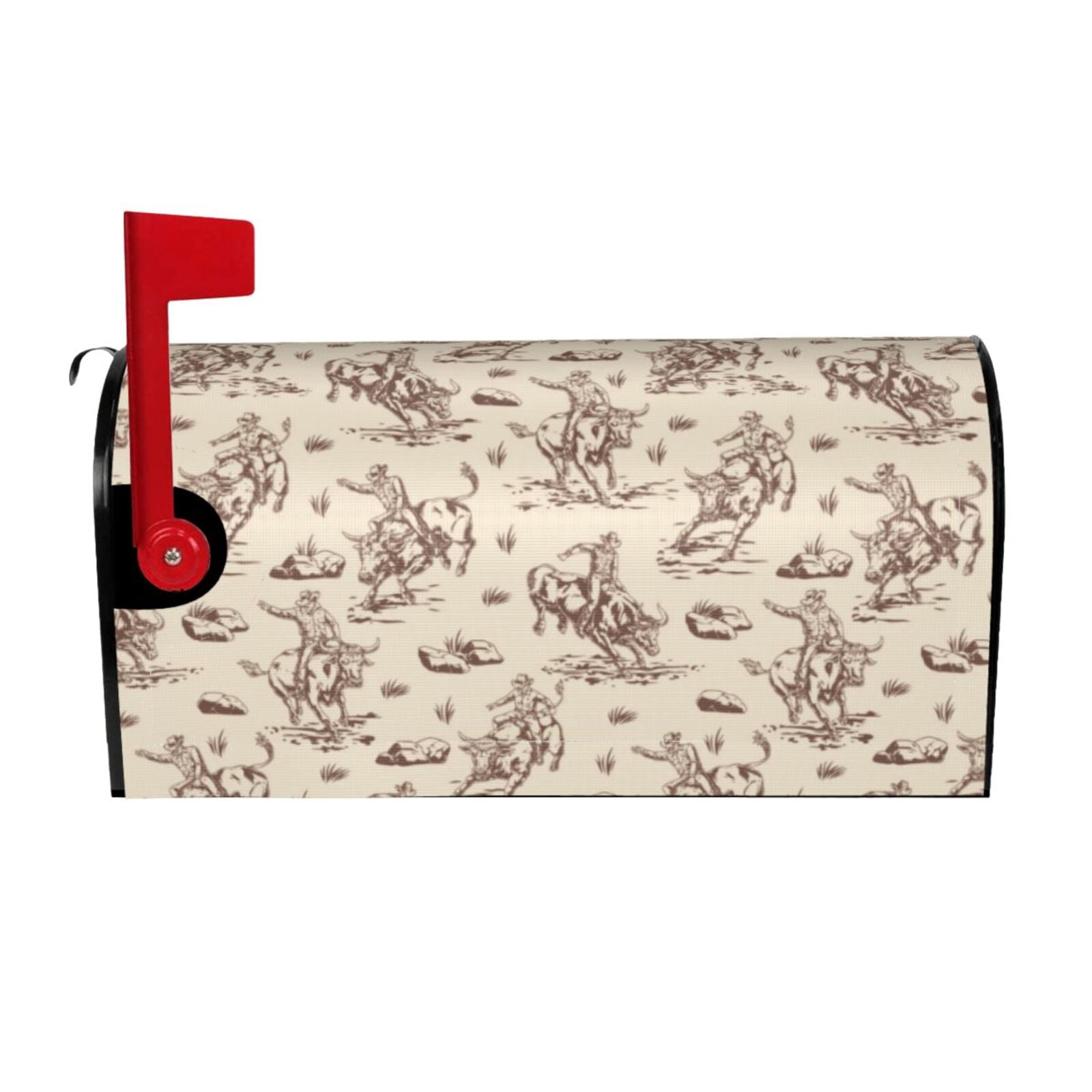 Gaeub Cowboy Sitting On Cow Back Print Mailbox Covers Magnetic,Mailbox ...