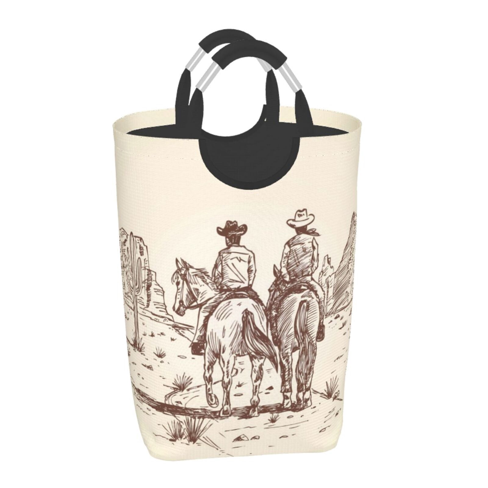 Gaeub Cowboys Riding Horses Print 50L Large Laundry Hampers with ...
