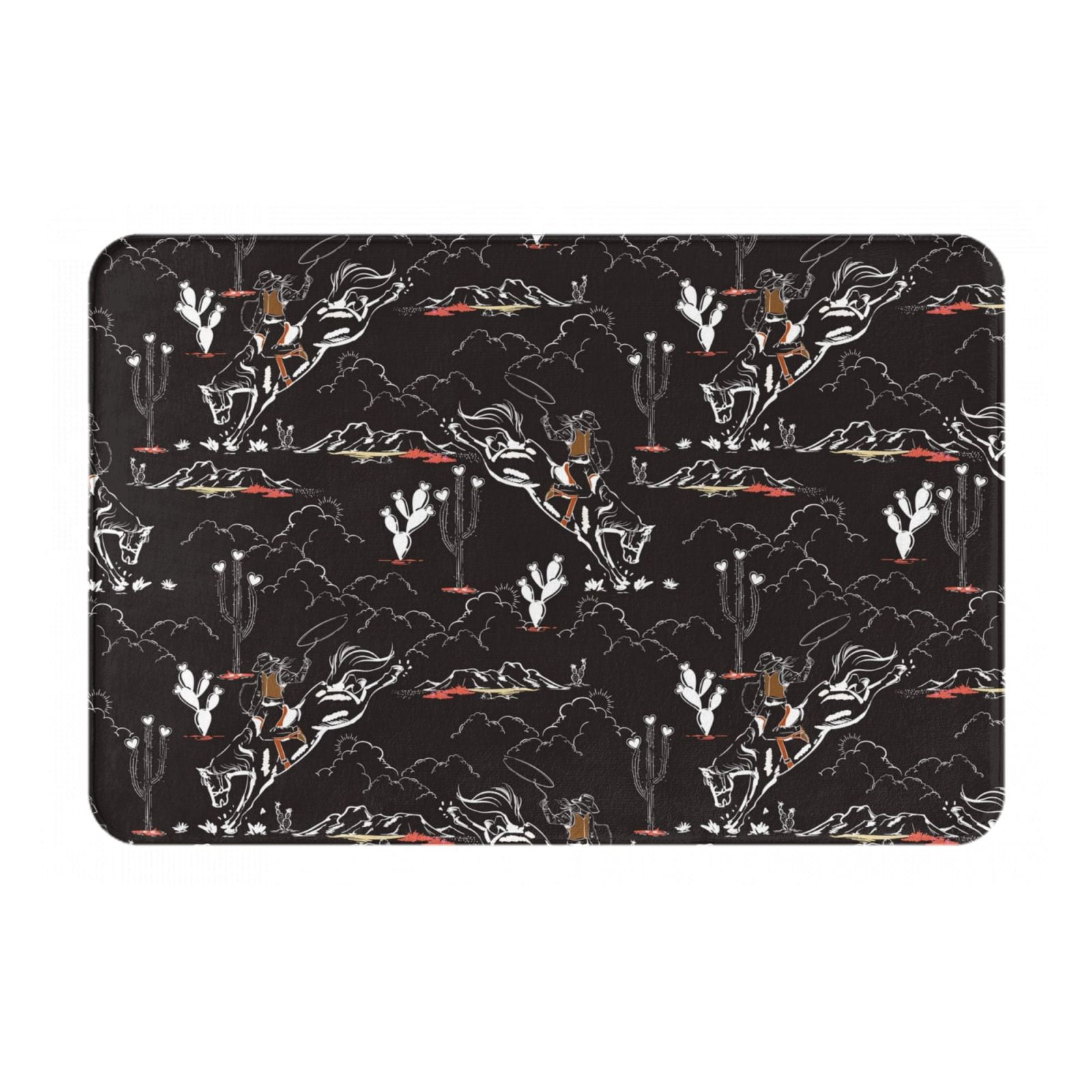 Gaeub Cowgirl In Desert Print Door Mat with Heavy Duty Backing,Welcome ...