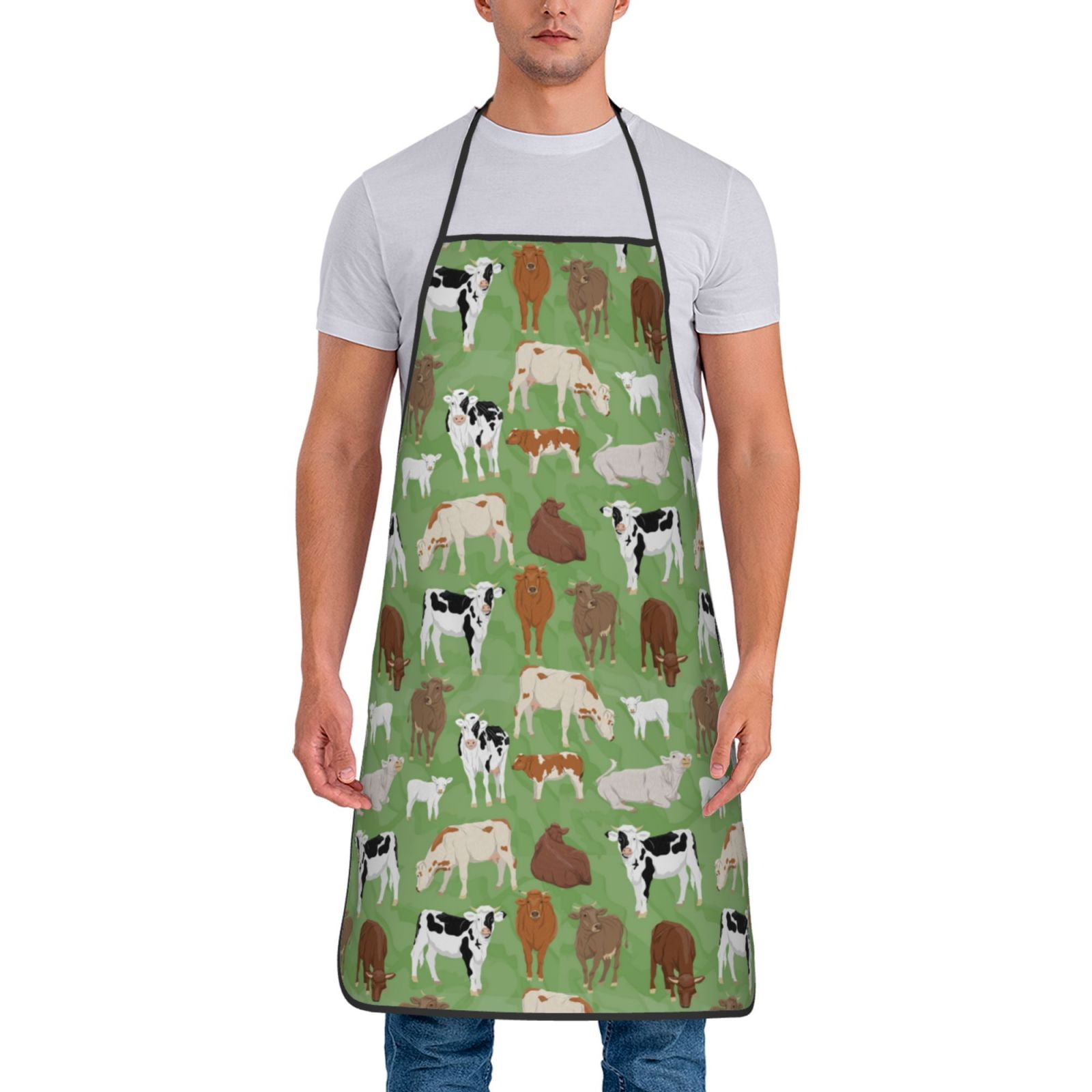 Gaeub Cows And Calves Print Apron for Men and Women,Waterproof Apron ...