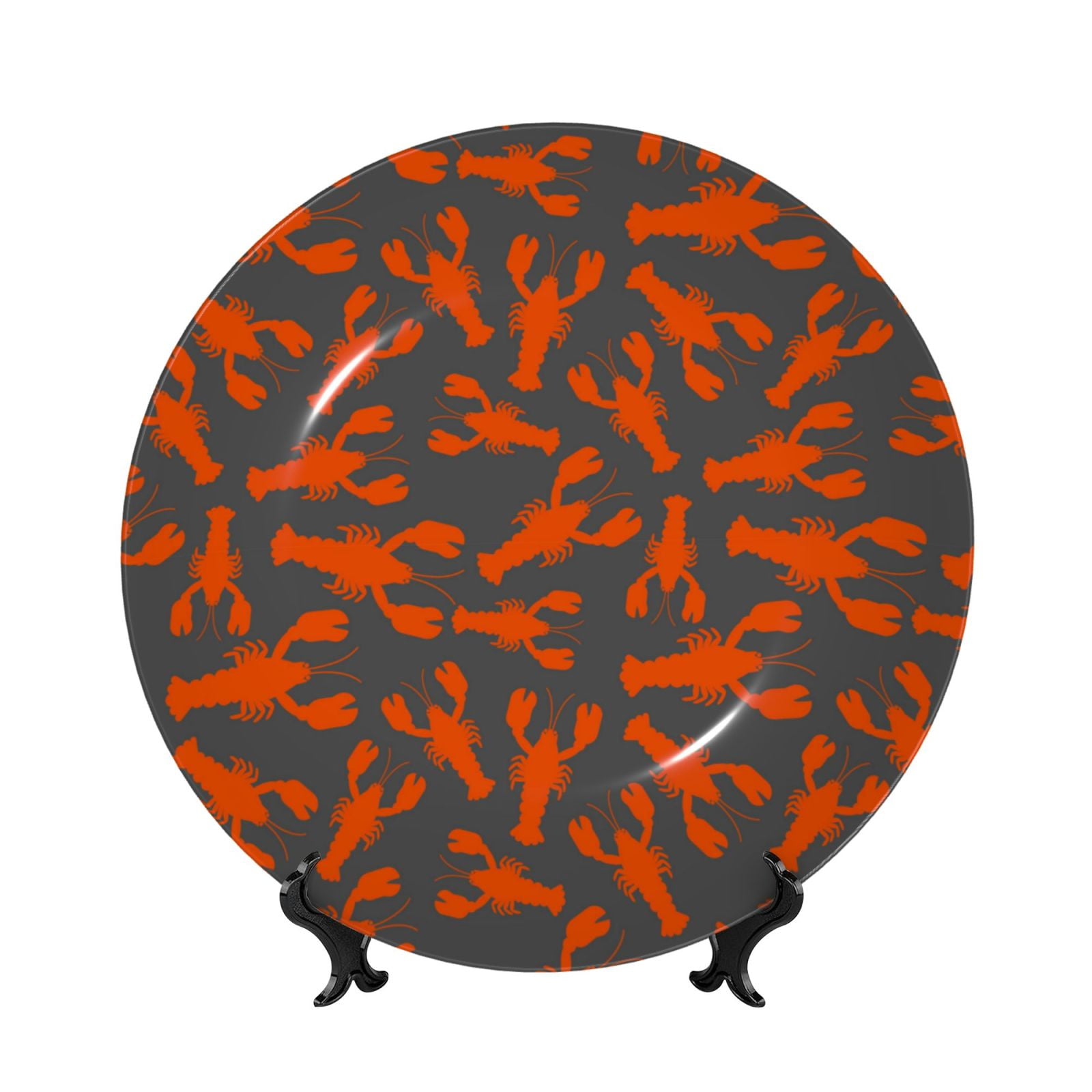 Gaeub Crayfish Print Ceramic Plate,Dinner Plates,Bone China Decorative ...