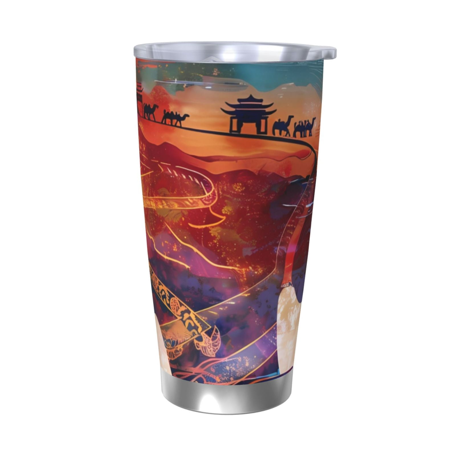 Gaeub Cultural Silhouette Journey Print 20-Ounce Stainless Steel Car ...