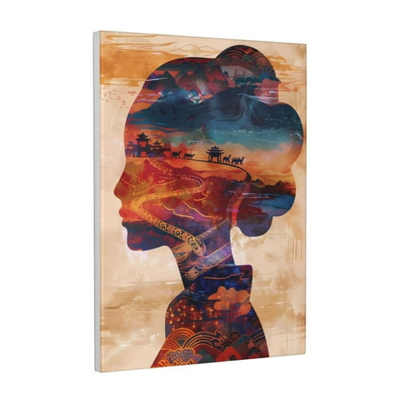 Gaeub Cultural Silhouette Journey Print Canvas Wall Art for Bathrooms ...