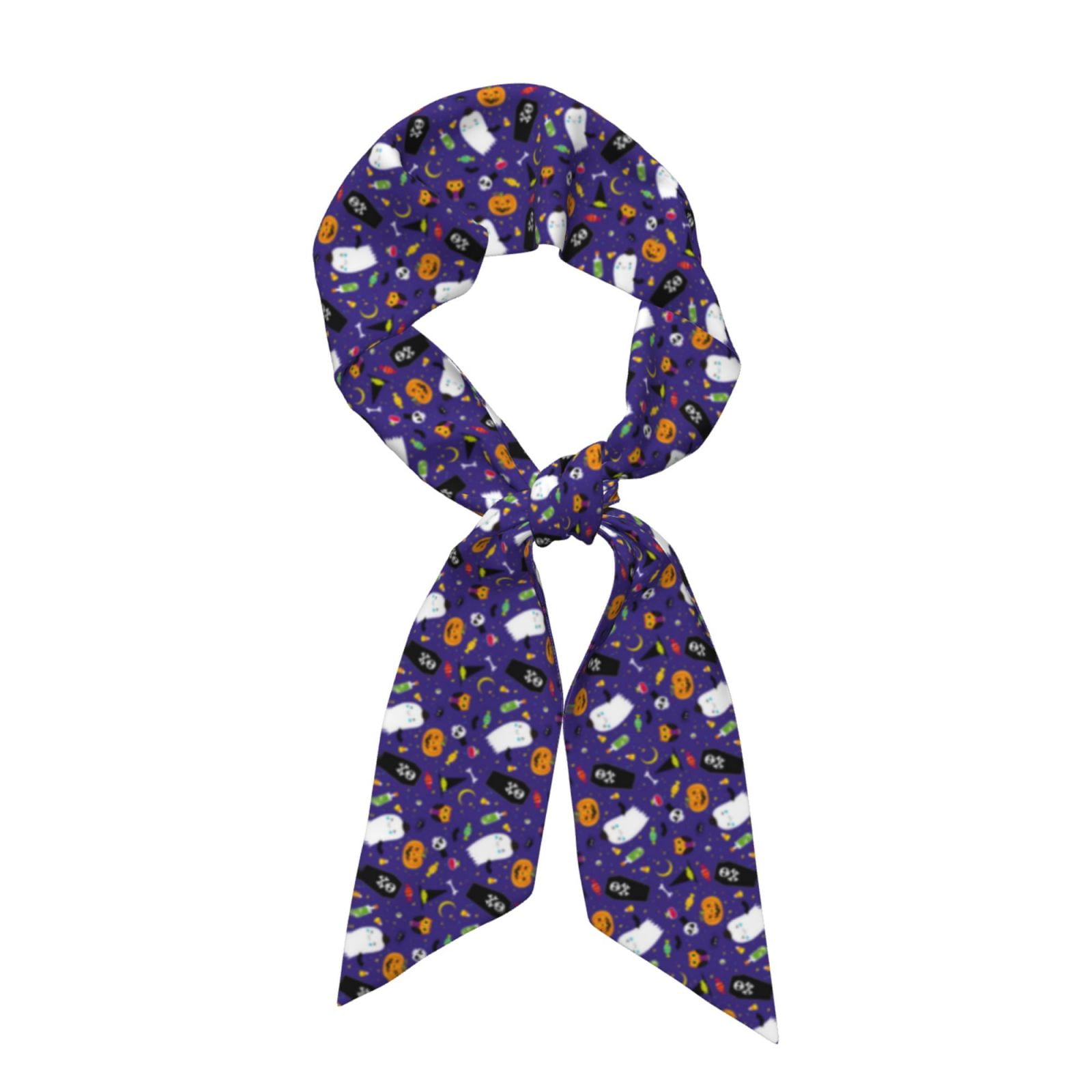 Gaeub Cute And Creepy Printed Silk Feeling Scarf ， Satin Head Scarf for ...