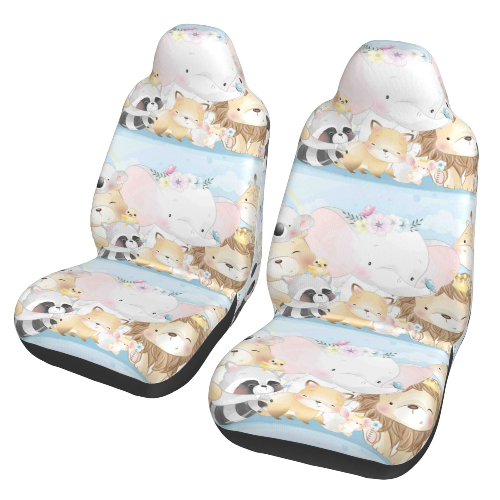 Gaeub Cute Animals 2Pack Full Set Car Seat Covers with Soft Padding ...