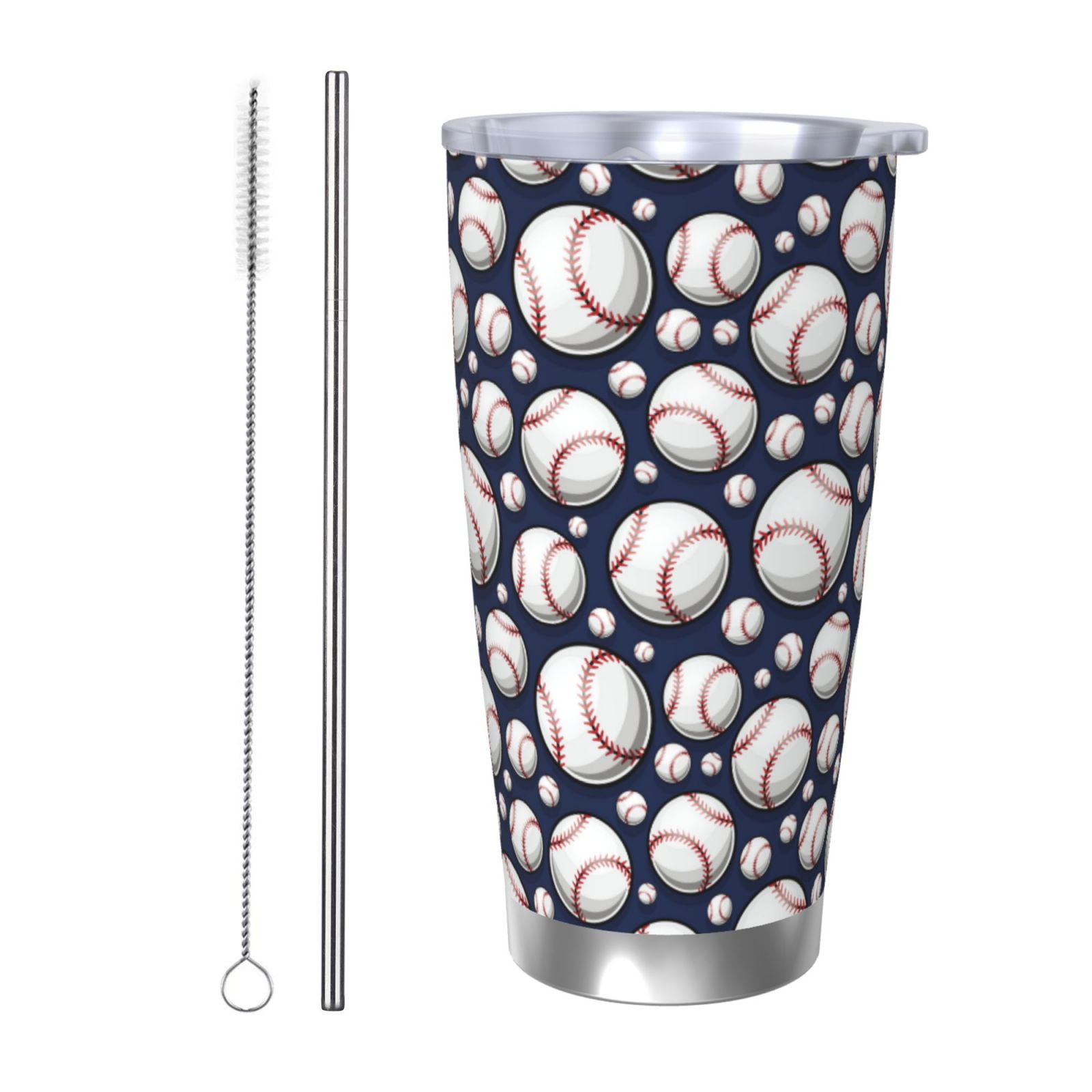 Gaeub Cute Basebal Print 20-Ounce Stainless Steel Car Cup,Tumblers Cups ...