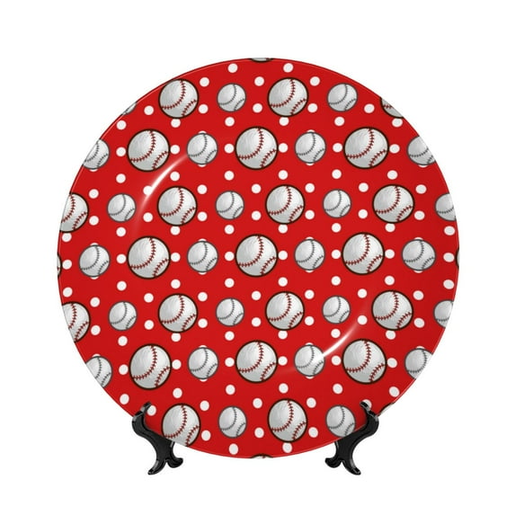 Gaeub Cute Baseball Print Ceramic Plate,Dinner Plates,Bone China ...