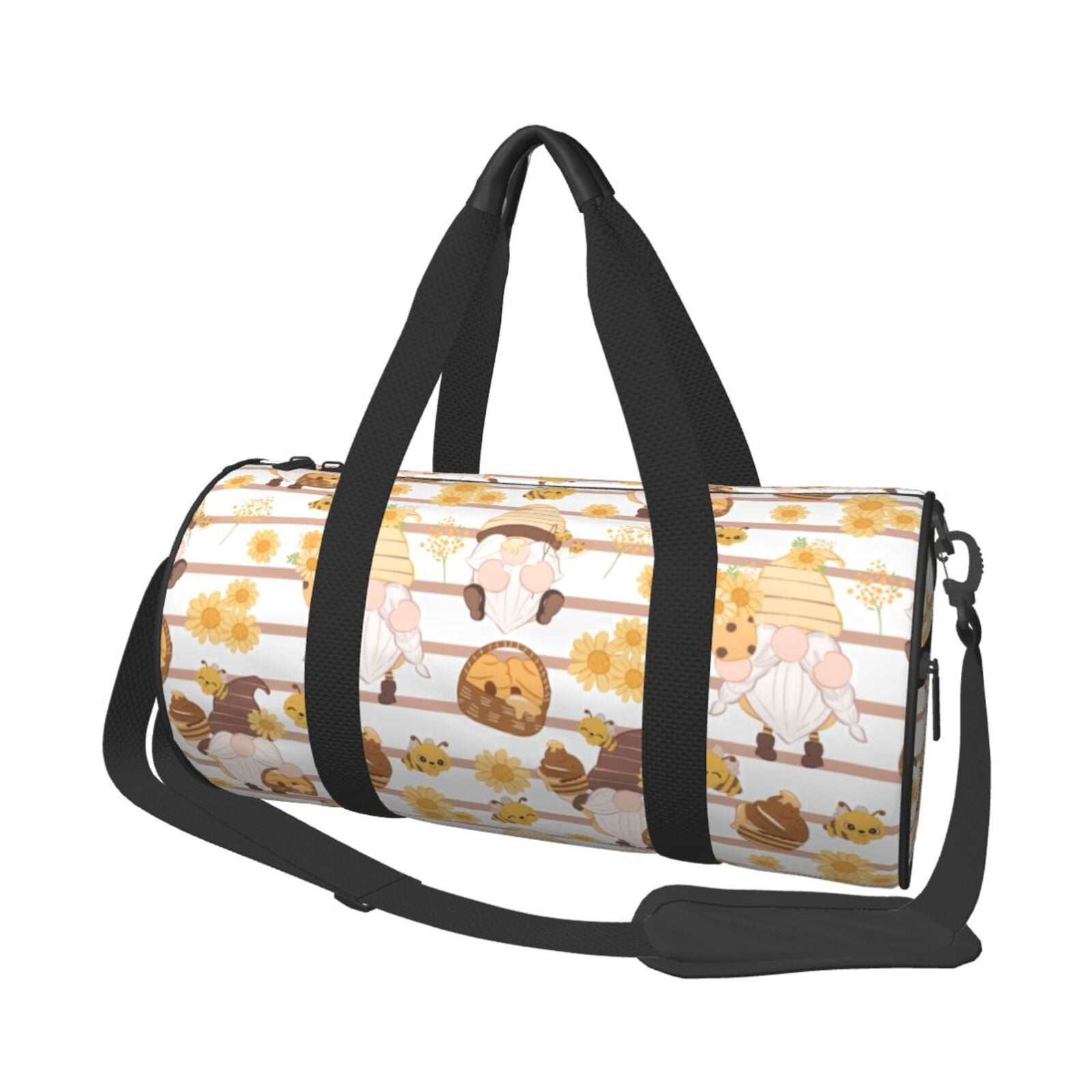Gaeub Cute Bee Gnome Lightweight Travel Cylinder Bag Gym Tote Bag ...