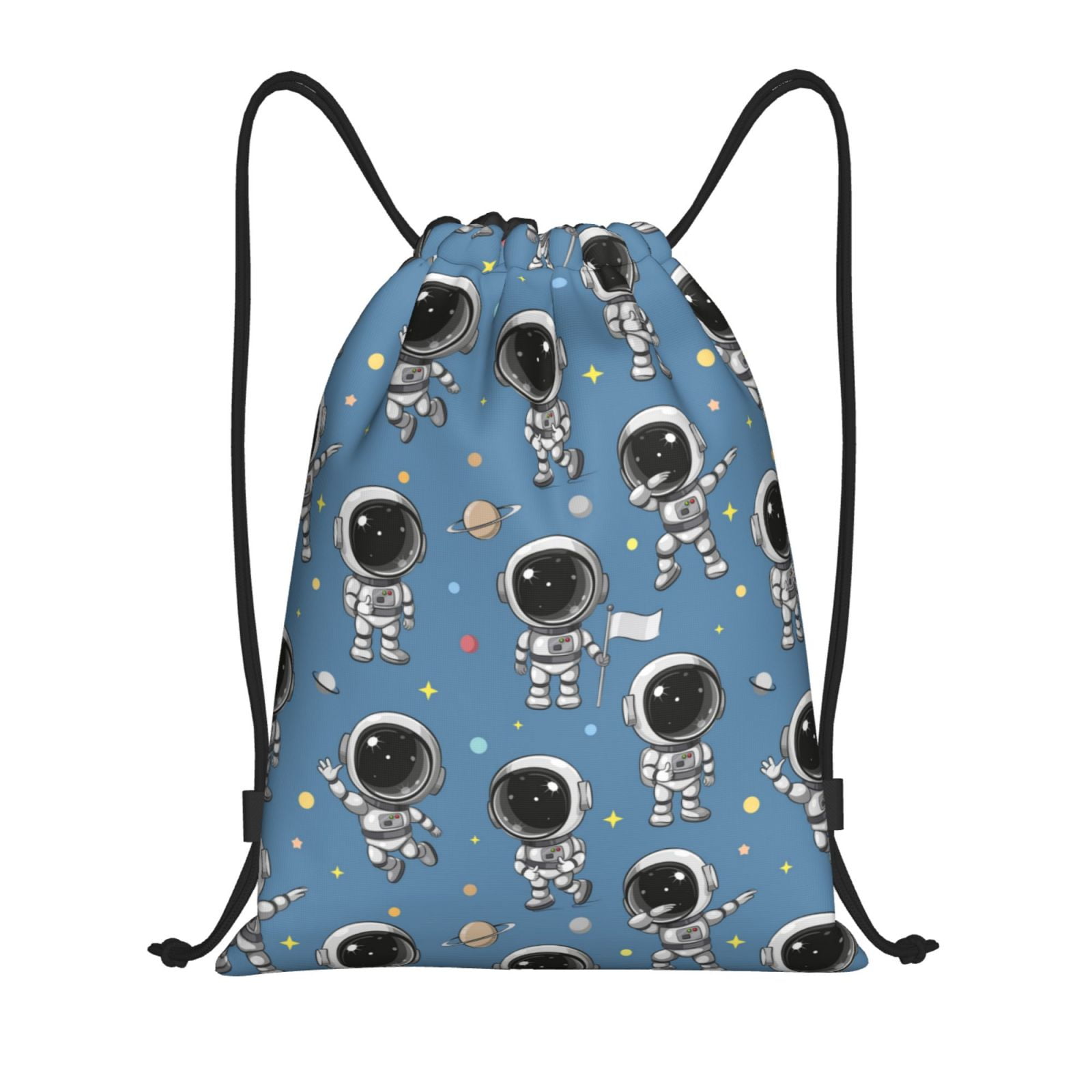 Gaeub Cute Cartoon Astronaut Drawstring Backpack Bag Sport Gym Sackpack ...
