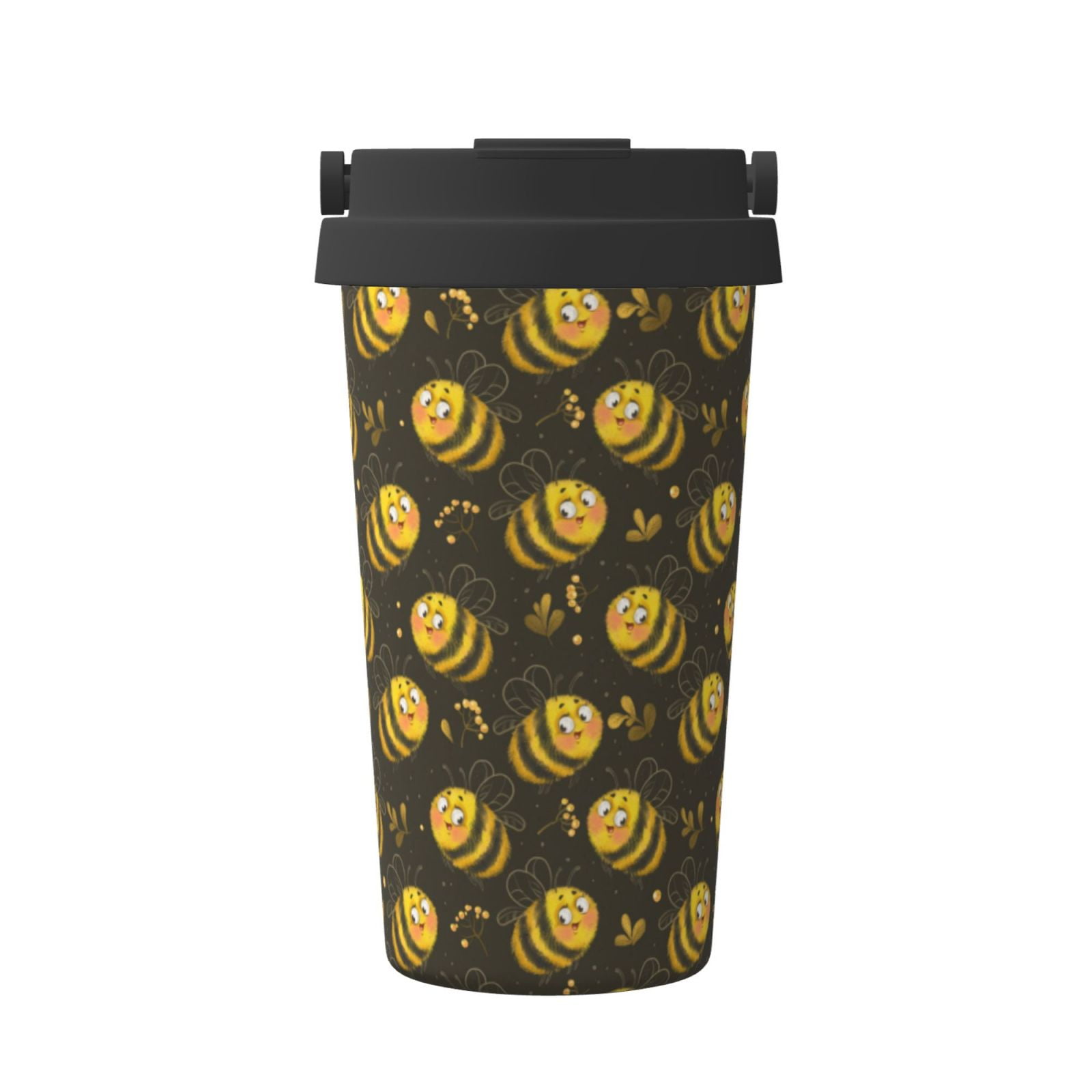 Gaeub Cute Cartoon Bees Print Travel Mug, Insulated Coffee Mug with ...