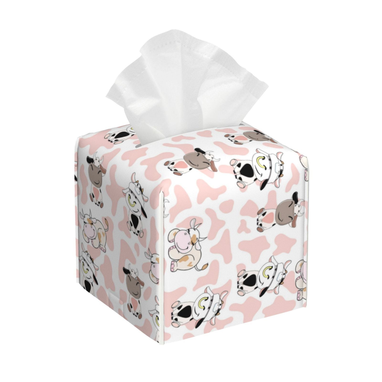 Gaeub Cute Cartoon Cows Print Leather Tissue Box Cover Square,Tissue ...