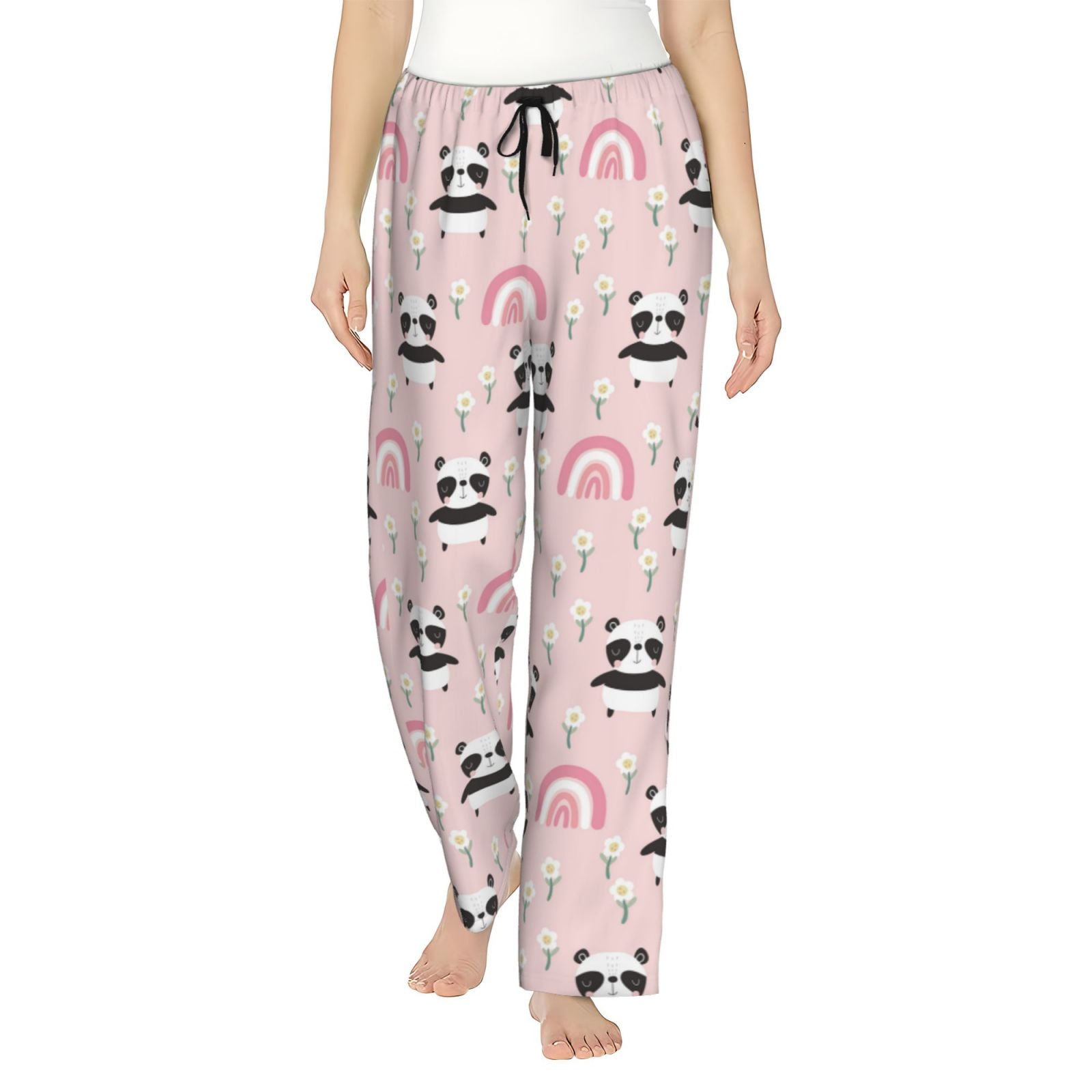 Gaeub Cute Cartoon Panda Soft Pajama Pants for Women, Wide Leg Comfy ...