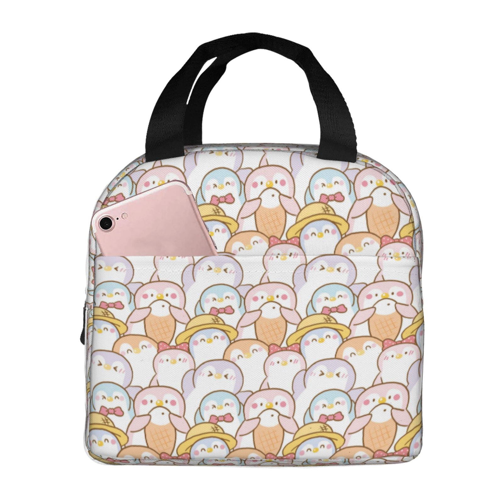 Gaeub Cute Cartoon Penguin Print Lunch Bag Lunch Box for Women Men ...