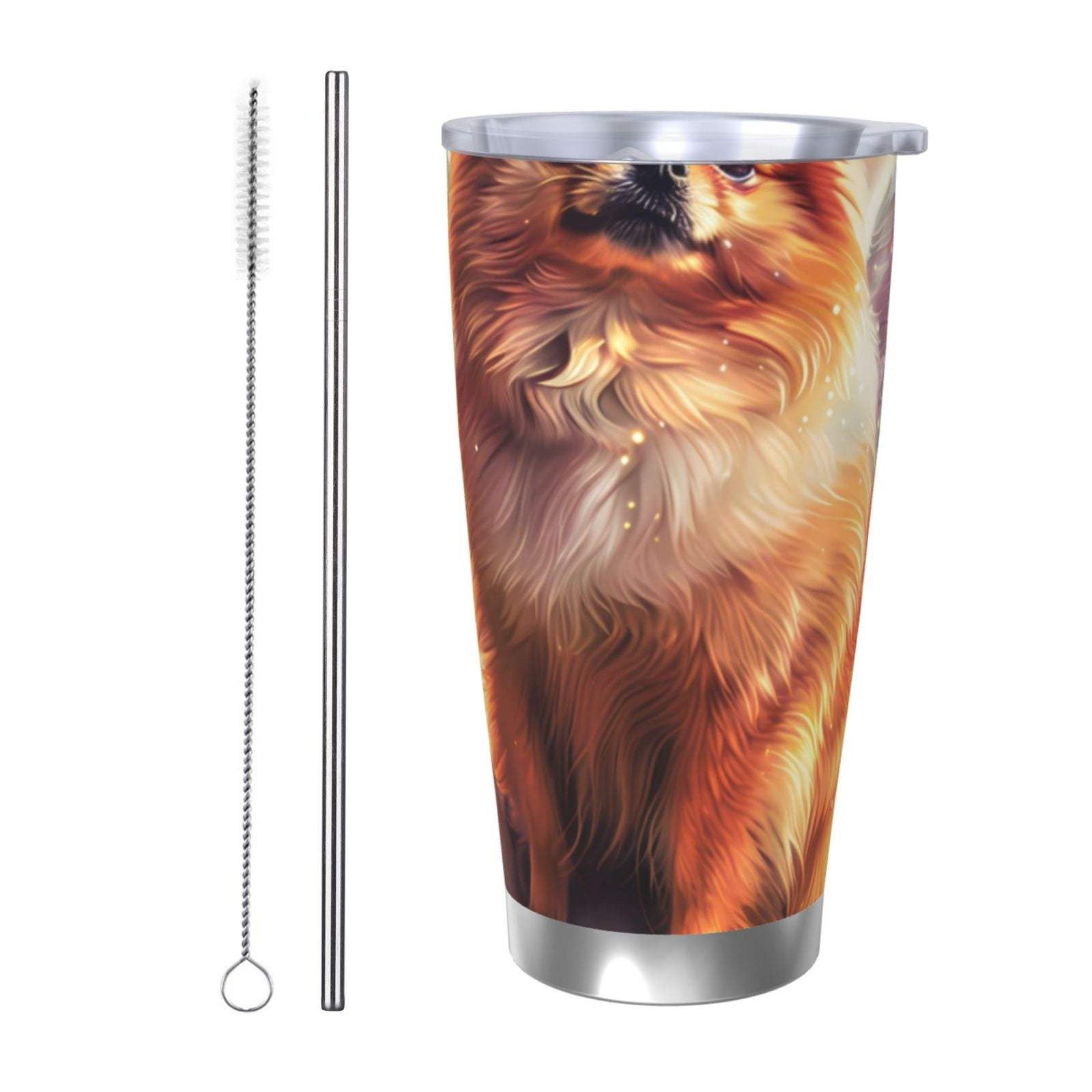Gaeub Cute Cloud Pomeranian Print 20-Ounce Stainless Steel Car Cup ...