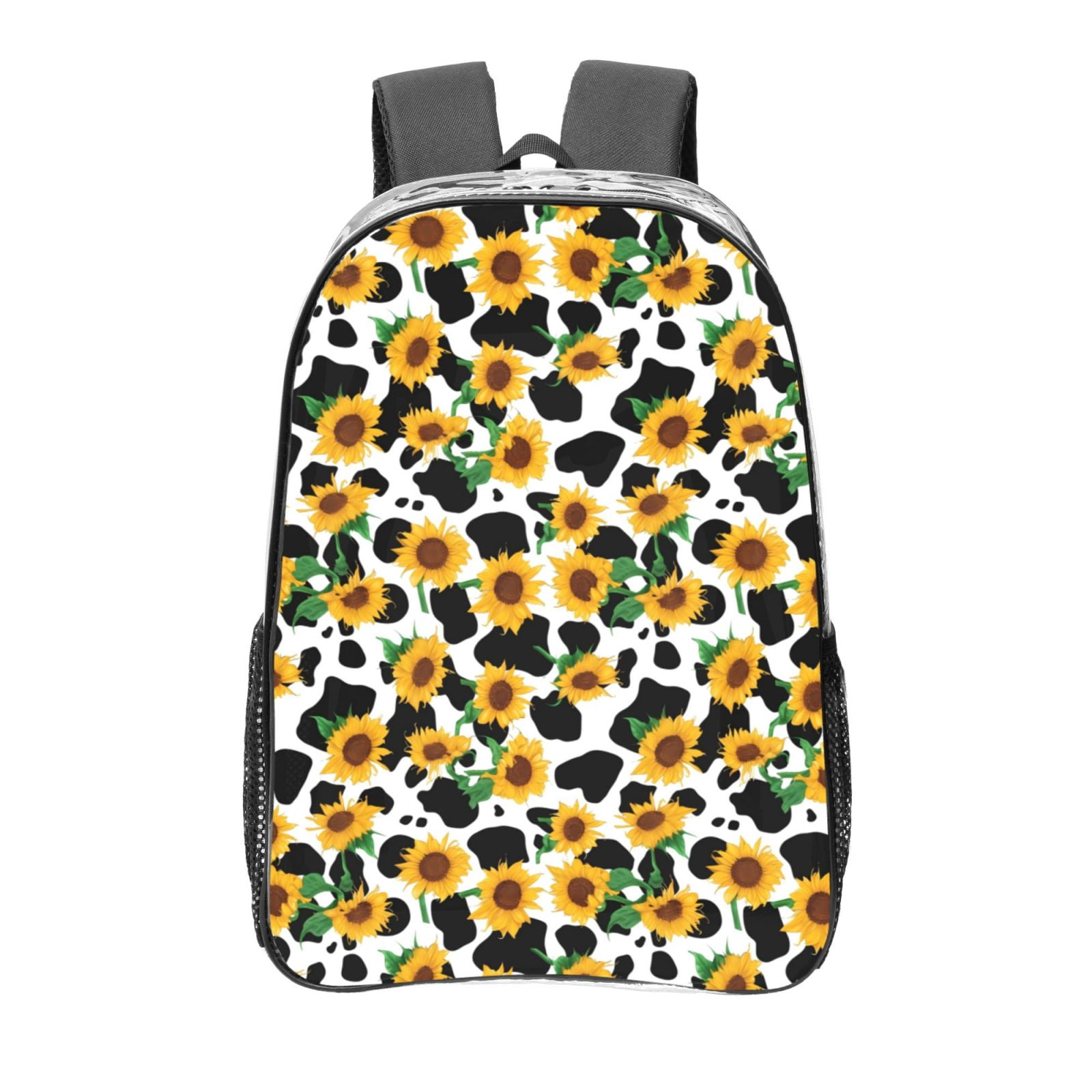 Gaeub Cute Cow Print Sunflower C Print Clear Backpack ,Clear ...