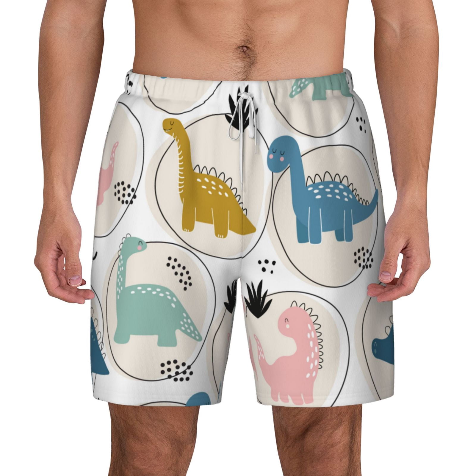 Gaeub Cute Dinosaurs Mens Swim Trunks Stretch Beach Shorts Quick Dry ...