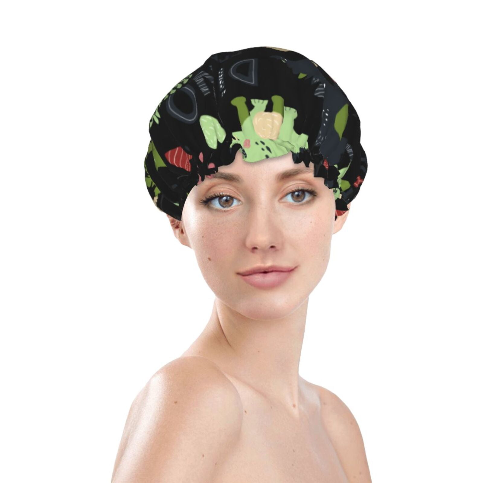 Gaeub Cute Dinosaurs Shower Caps for Women Men,Double Waterproof Layers ...