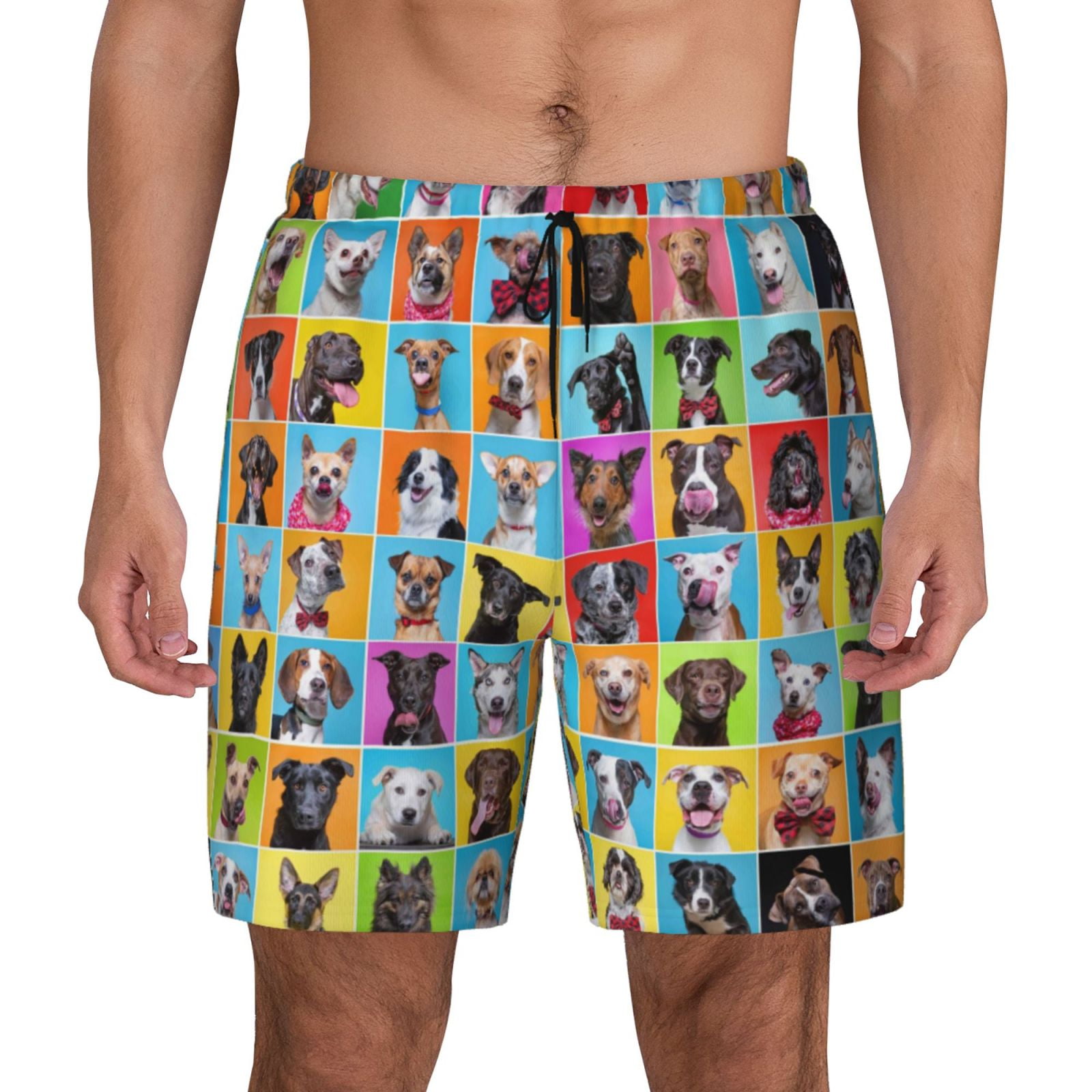 Gaeub Cute Dogs Collage Mens Swim Trunks Stretch Beach Shorts Quick Dry ...
