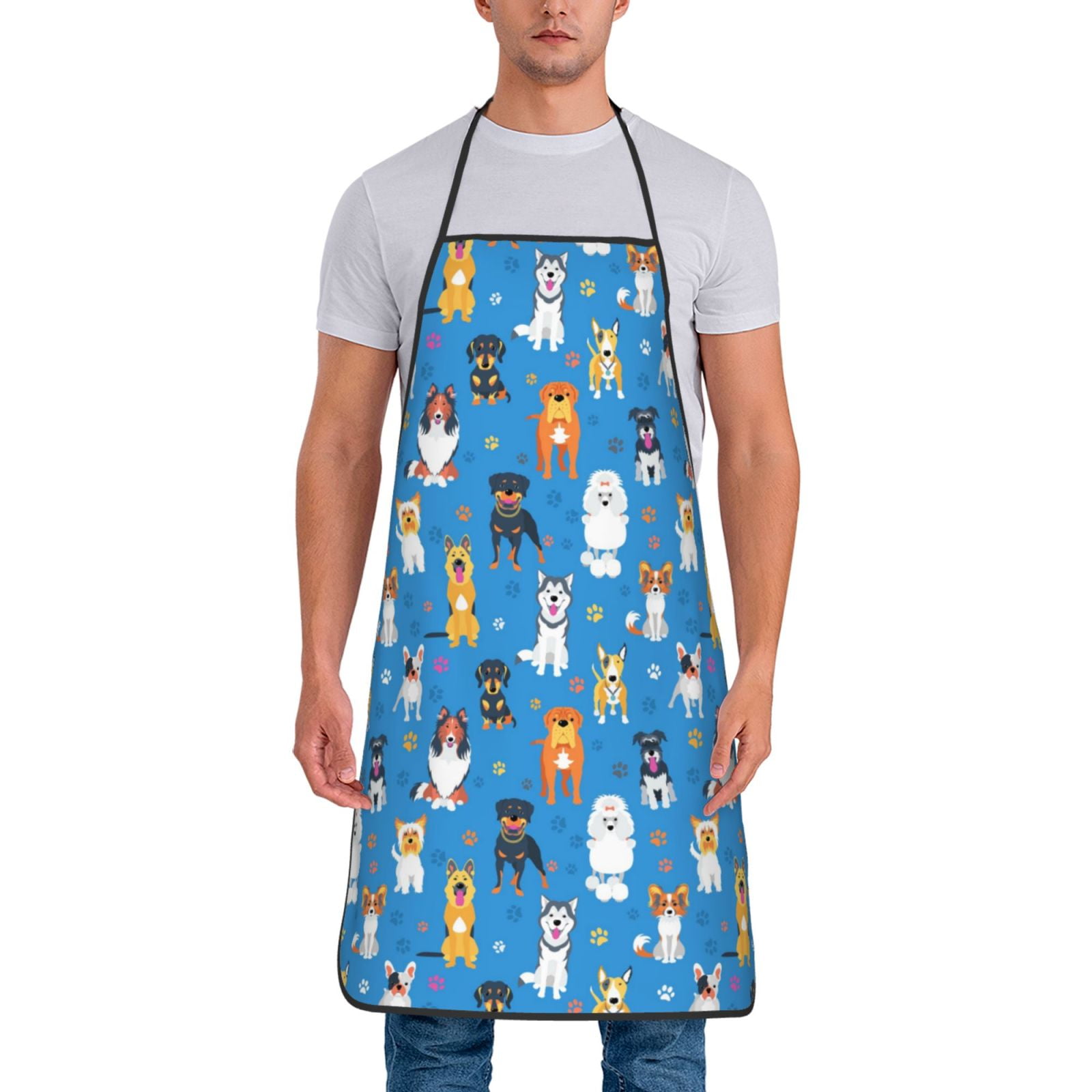 Gaeub Cute Dogs Print Apron for Men and Women,Waterproof Apron for ...