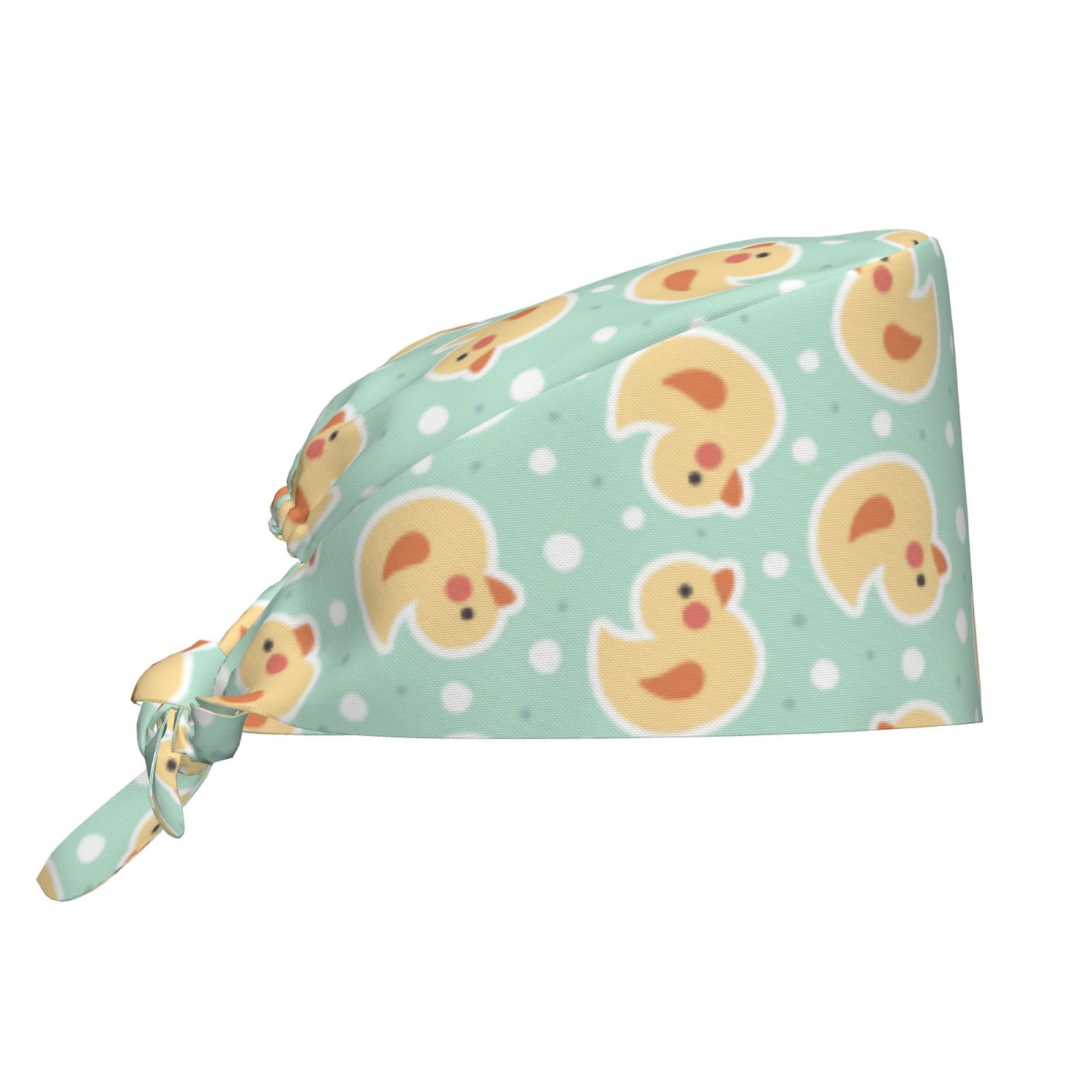 Gaeub Cute Duck Print Cleaning Working Cap,Unisex Scrub Cap Nurse Hat ...