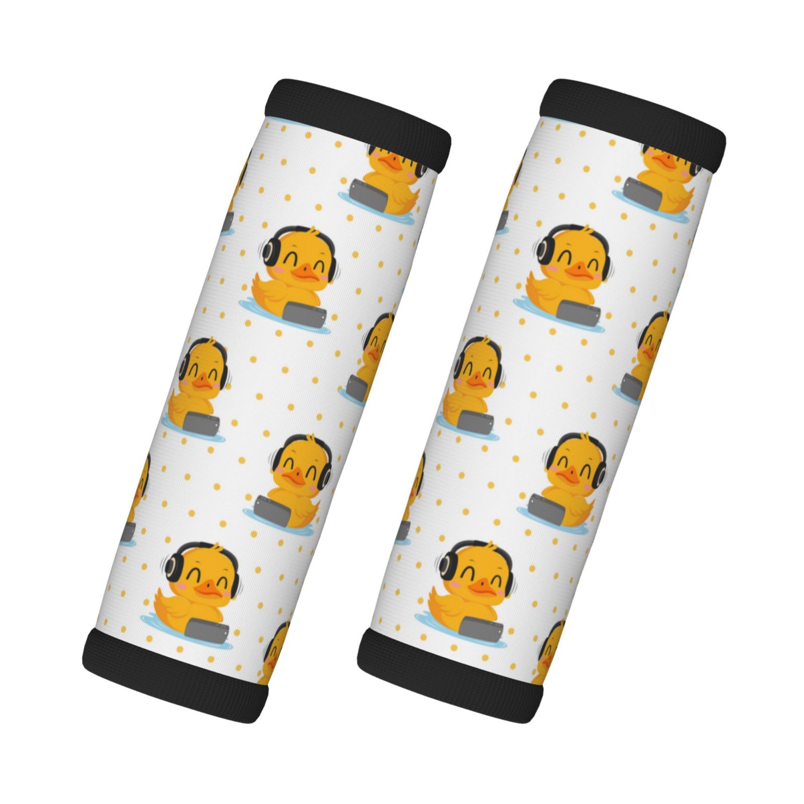 Gaeub Cute Duck With Headphone Print Luggage Handles Wrap Grips 2 Packs ...