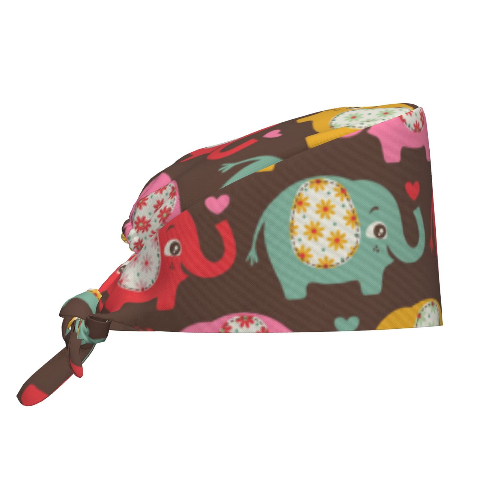 Gaeub Cute Elephants Print Cleaning Working Cap,Unisex Scrub Cap Nurse ...