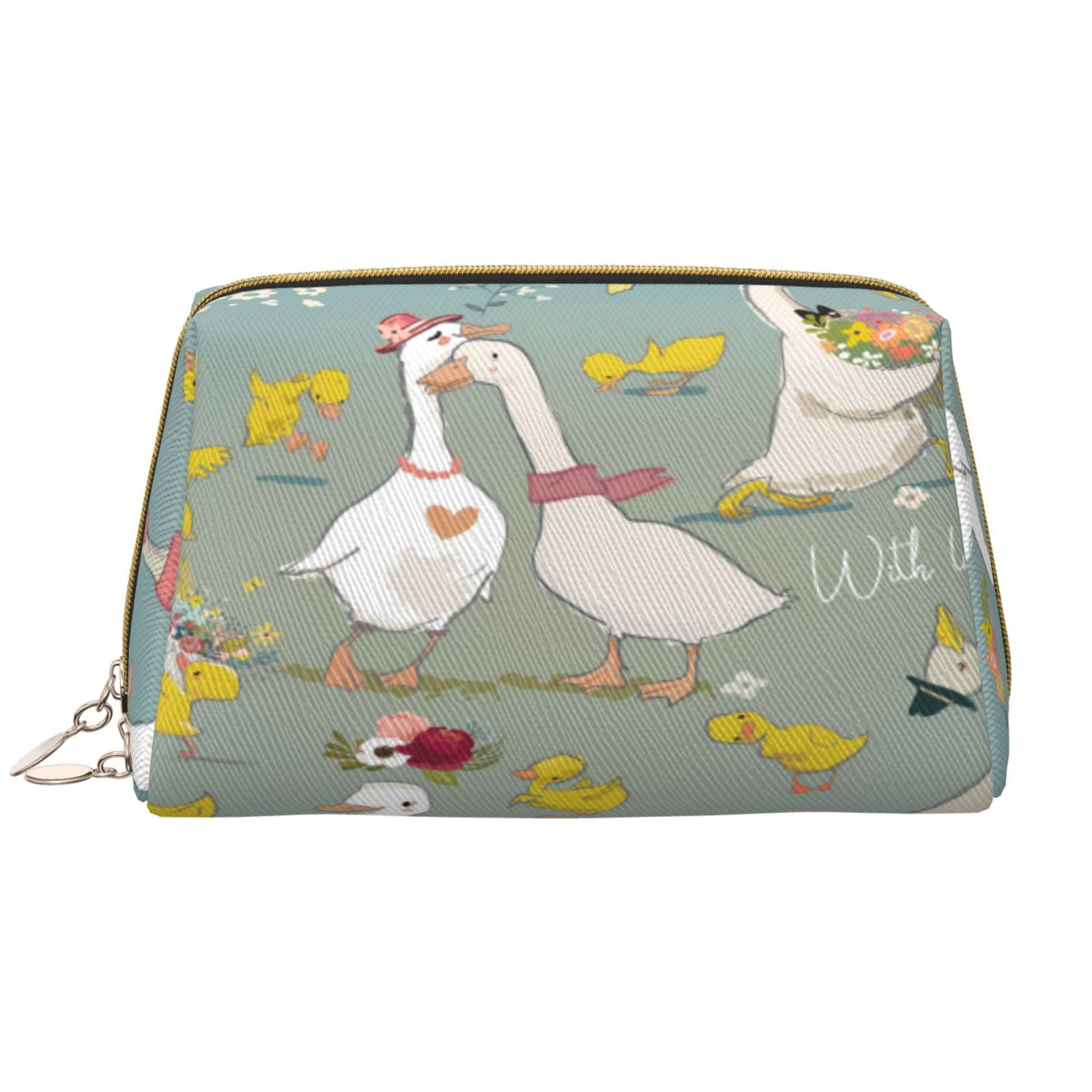 Gaeub Cute Farm Birds Printed Travel Cosmetic Bag,Makeup Bag, Large ...