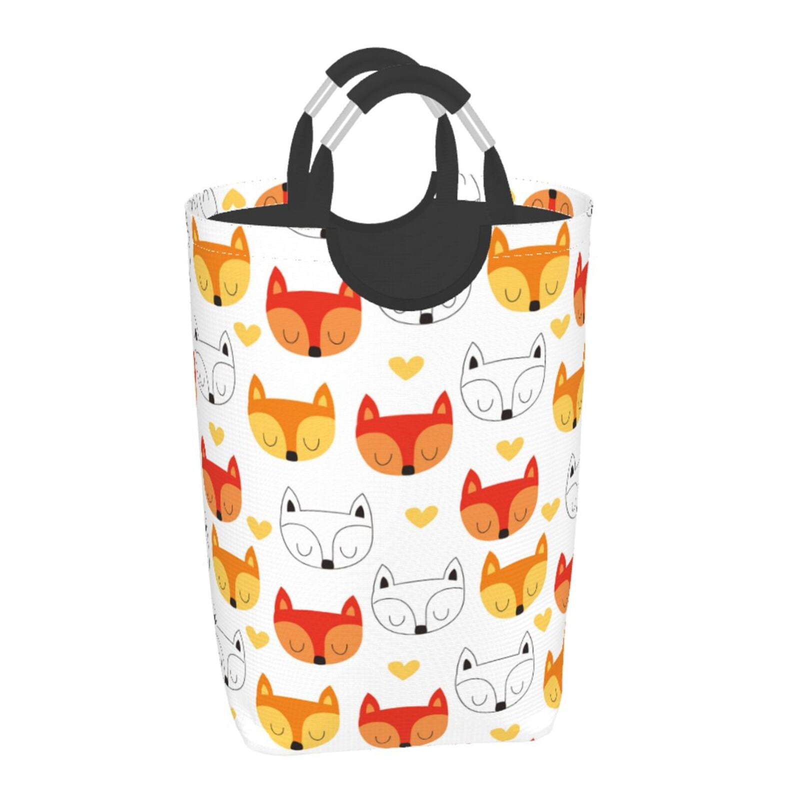 Gaeub Cute Fox with Heart Print 50L Large Laundry Hampers with Handles ...