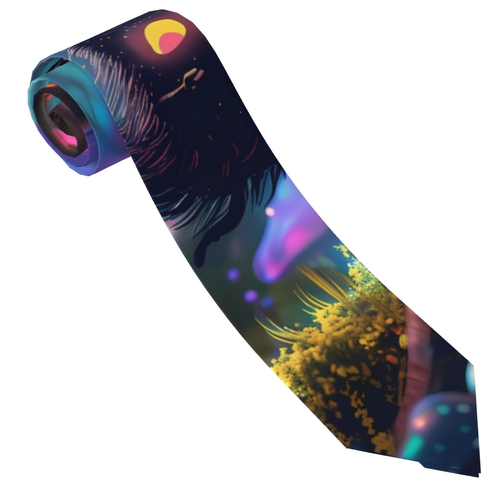 Gaeub Cute Fuzzy Fantasy Creatures Men's Classic Woven Jacquard Necktie ...