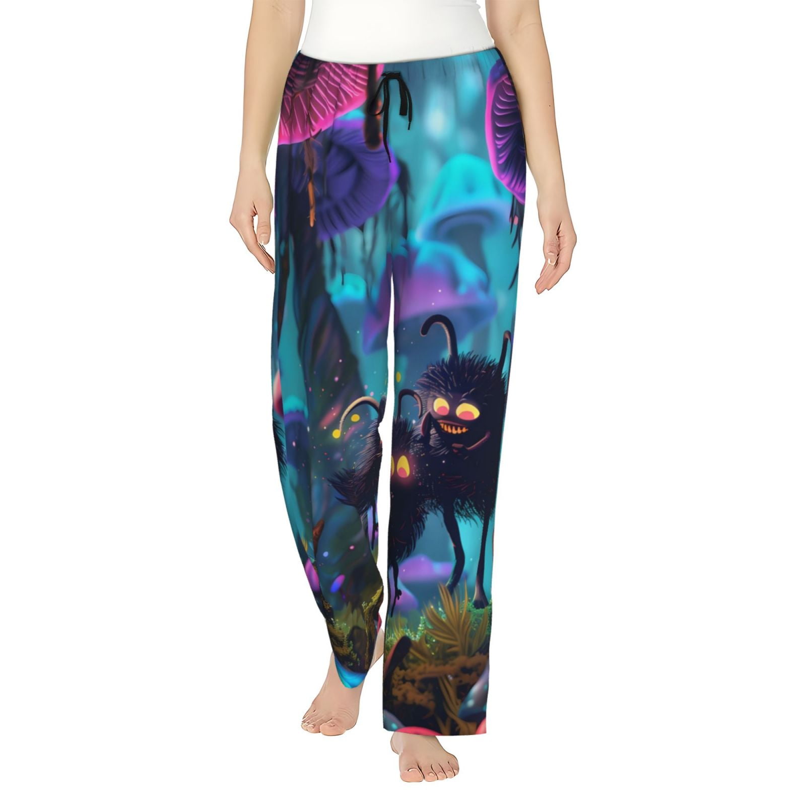Gaeub Cute Fuzzy Fantasy Creatures Soft Pajama Pants for Women, Wide ...